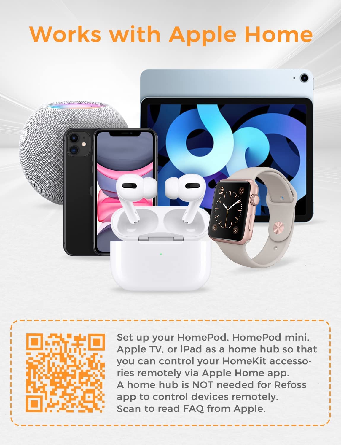 Smart Plug WiFi Outlet Work with Apple HomeKit, Siri, Alexa, Google Home, Refoss Smart Socket with Timer Function, Remote Control, No Hub Required, 15A, 2 Pack