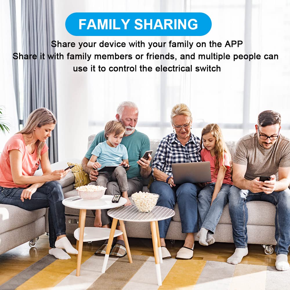 YIFAN 20A Smart Plug, WiFi Bluetooth Smart Outlets Compatible with Alexa and Google Assistant, Mini Remote Control Plugs with Timer Function, No Hub Required, FCC/ROHS Listed Socket