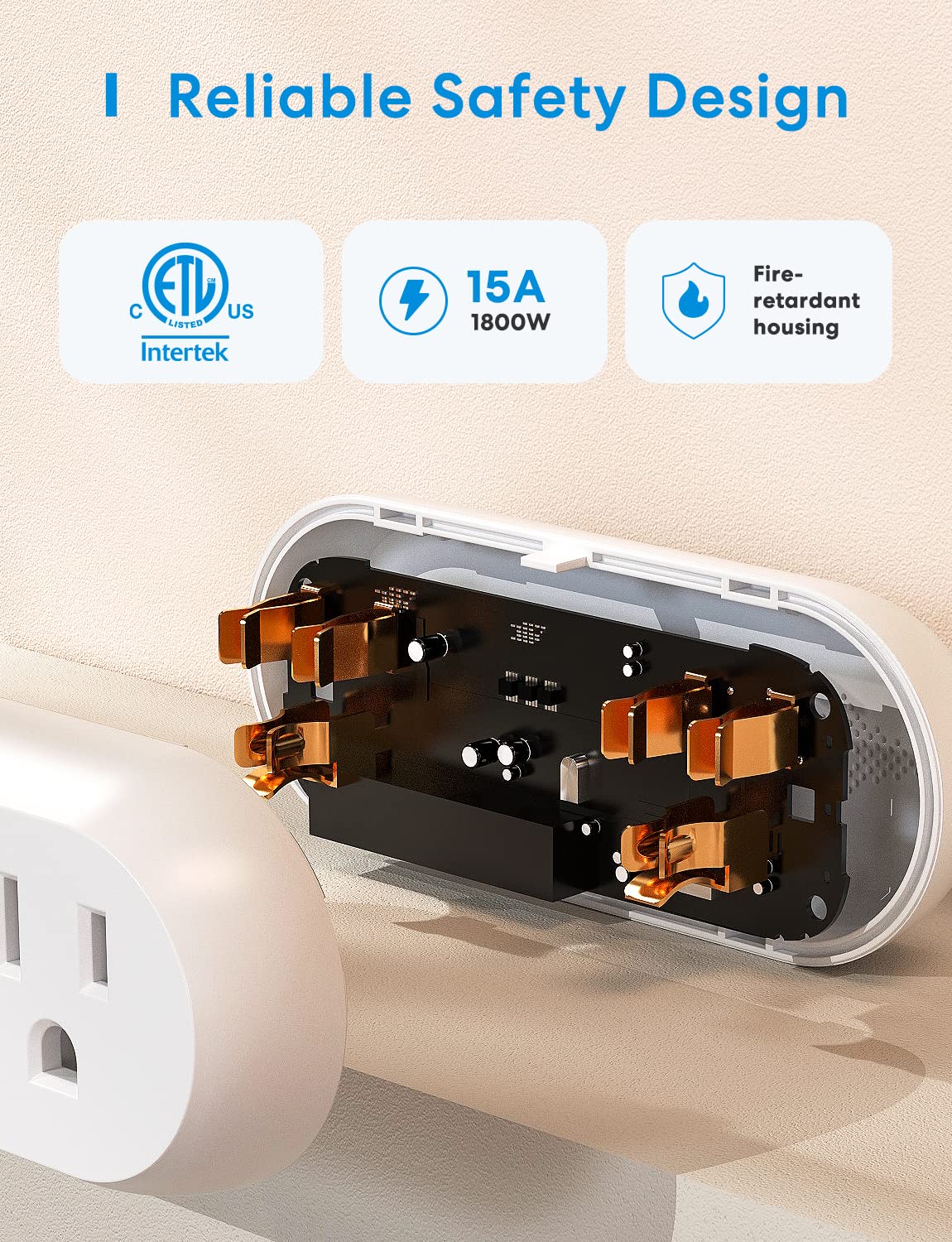 Meross WiFi Dual Smart Plug, 15A 2-in-1 Smart Outlet, Support Apple HomeKit, Siri, Alexa, Echo, Google Home and SmartThings, Voice & Remote Control, Timer, No Hub Required, 2.4G Only, 2 Pack