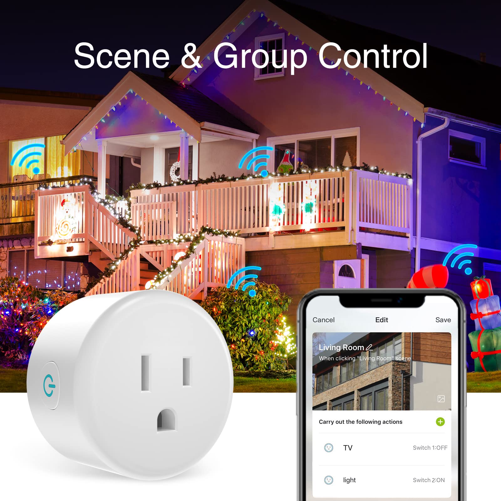 OHMAX Mini Smart Plug, Wi-Fi Outlet Socket Work with Alexa and Google Home for Lights, APP Remote Control, Schedule Timer Function, UL Certified, 2.4G WiFi Only (4Pack)