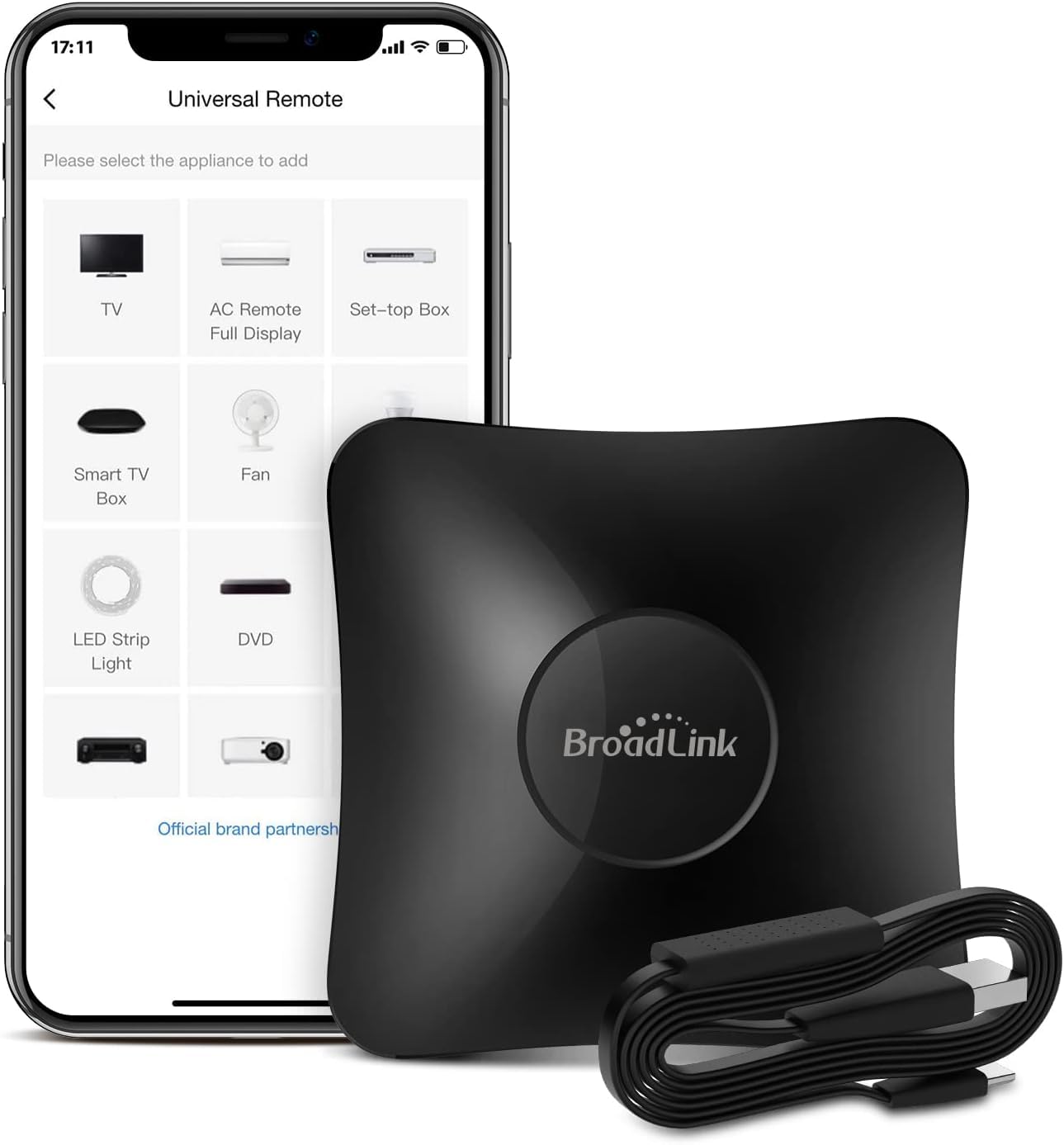 BroadLink Wi-Fi Smart Remote Hub with Sensor Cable, IR RF All in One Automation Learning Universal Remote Control, With a Mini Smart Plug, Compatible with Alexa, Google Home, IFTTT (RM4proS+SP4M)