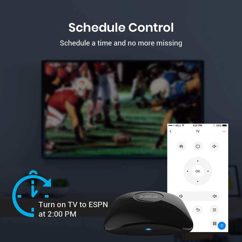 BroadLink Wi-Fi Smart Remote Hub with Sensor Cable, IR RF All in One Automation Learning Universal Remote Control, With a Mini Smart Plug, Compatible with Alexa, Google Home, IFTTT (RM4proS+SP4M)