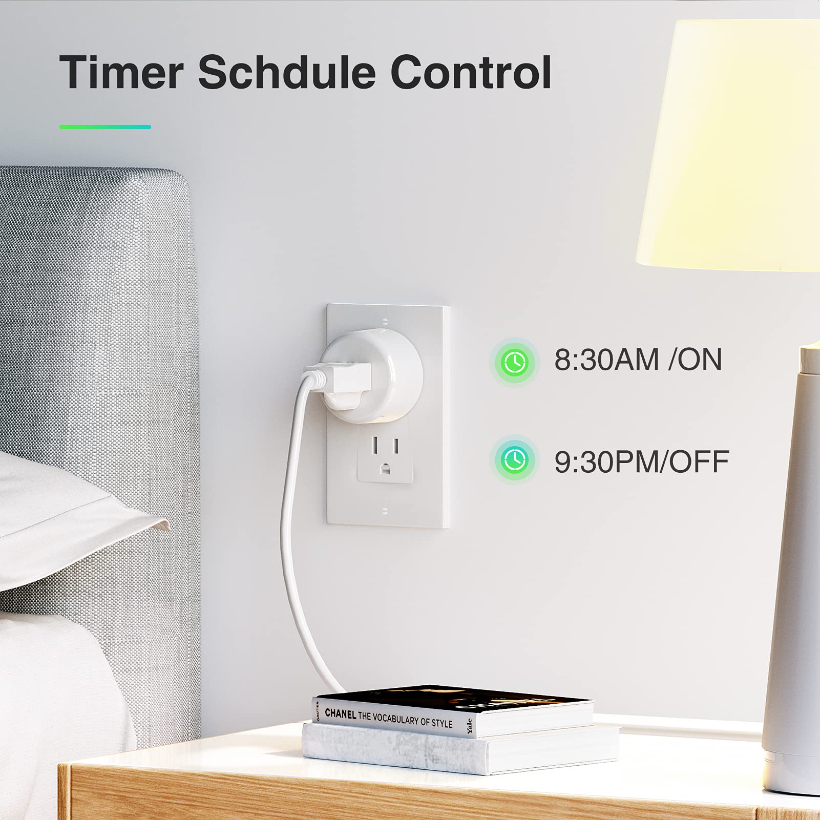 Beantech Smart Plug, WiFi Outlet Socket Compatible with Alexa Google Home, No Hub Required Surge Protection Plug, ETL Certified FCC Listed 120V 10A 2.4 GHz Wi-Fi Smart Outlet with Timer, 4 Pack