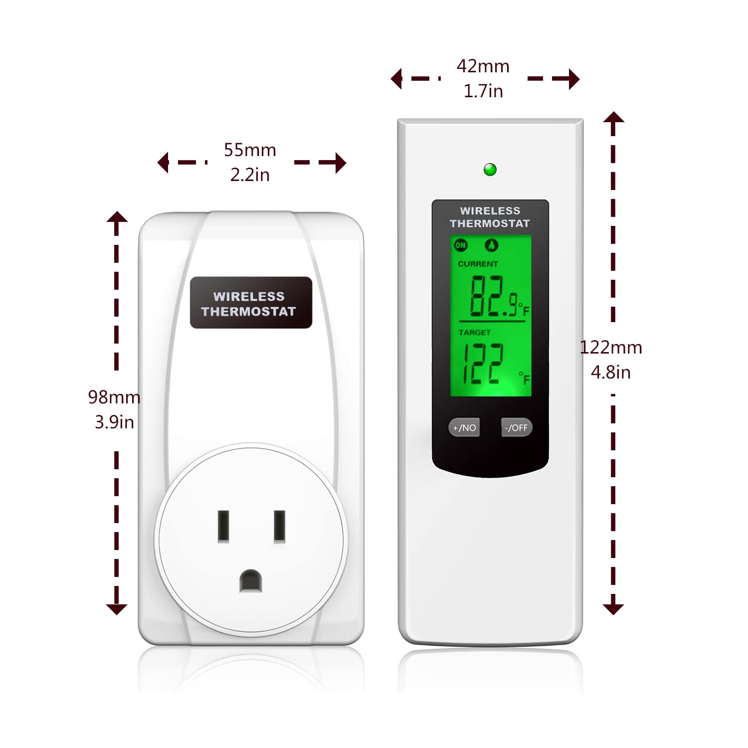 Hycency Programmable Smart WiFi Thermostat Plug Outlet, Wireless Electric Plug-in Temperature Controller with App Remote Control. Compatible with Alexa and Google Assistant