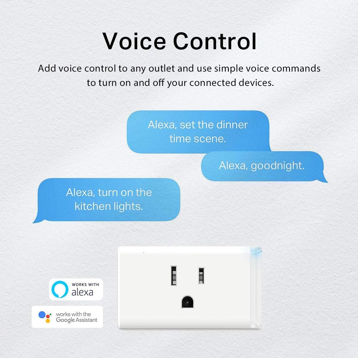 Kasa Smart Plug by TP-Link, Smart Home Wi-Fi Outlet Works with Alexa, Echo, Google Home & IFTTT, No Hub Required, Remote Control, 15 Amp, UL Certified, 1-Pack(HS103) , WHITE