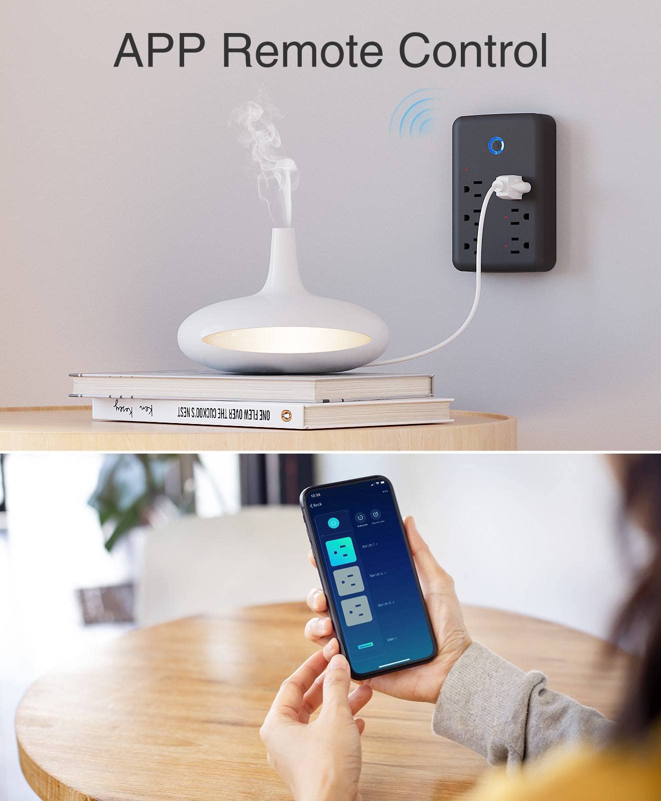 GHome Smart Plug Outlet Extender, USB Surge Protector 3 Individually Controlled Outlets and 3 USB Ports, WiFi Plug Works with Alexa Google Home, Outlet Timer Wall Adapter, 2.4GHz Wi-Fi Only, 15A/1800W
