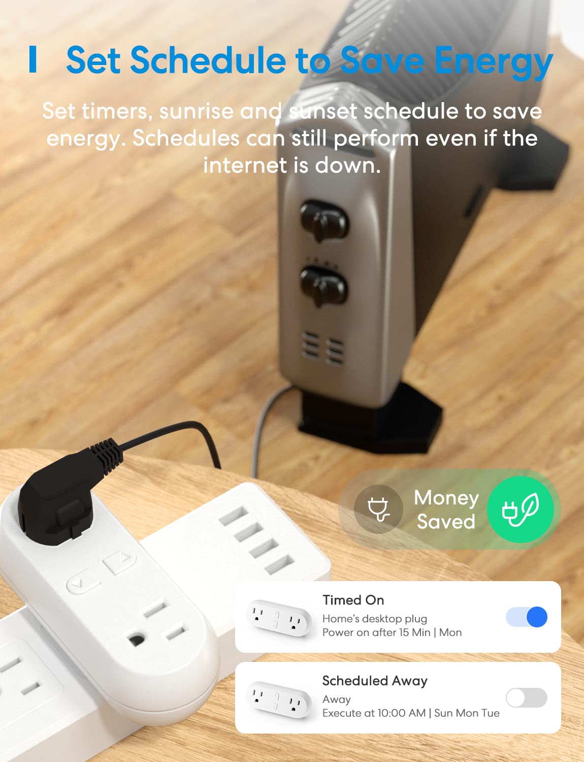 Meross WiFi Dual Smart Plug, 15A 2-in-1 Smart Outlet, Support Apple HomeKit, Siri, Alexa, Echo, Google Home and SmartThings, Voice & Remote Control, Timer, No Hub Required, 2.4G Only, 1 Pack