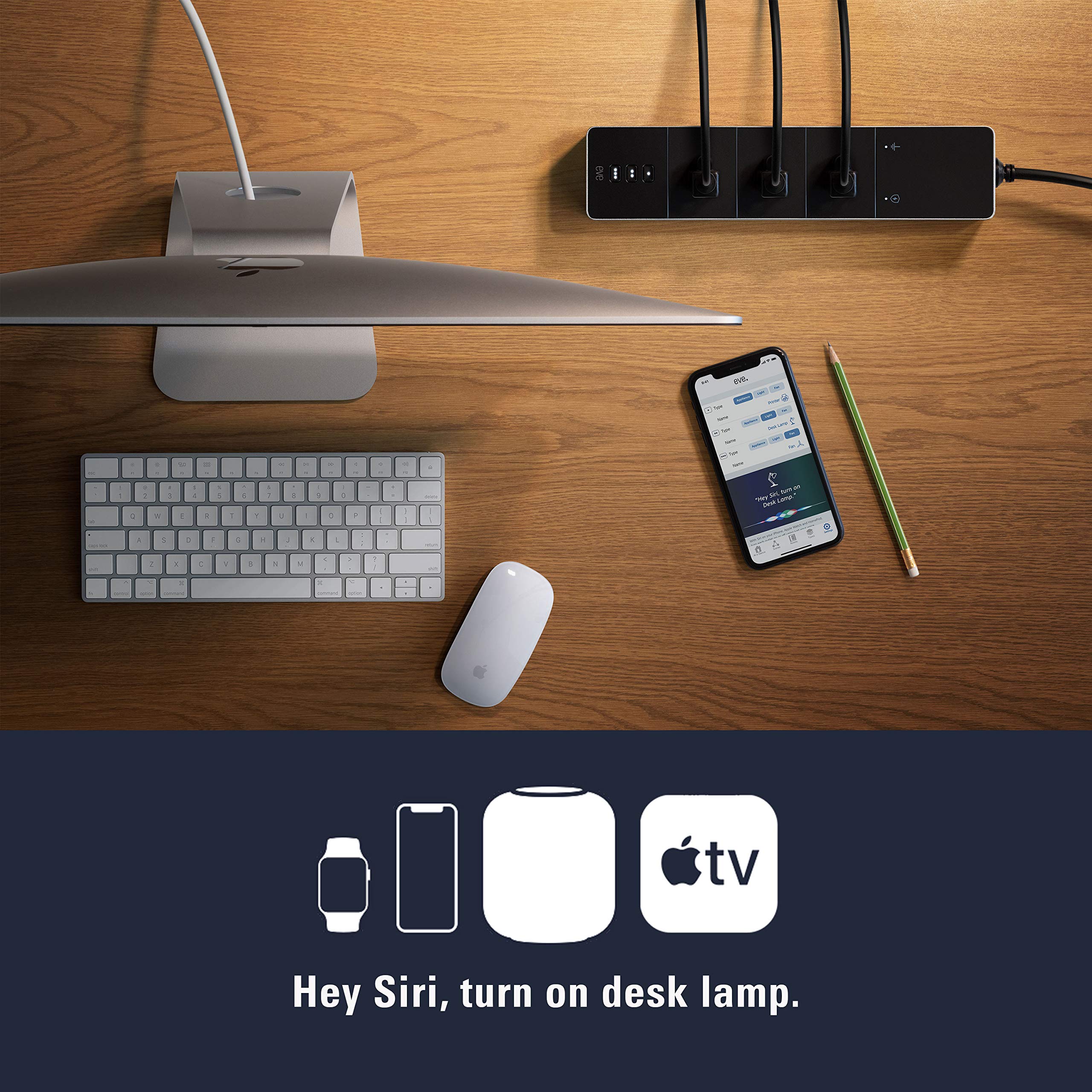 Eve Energy Strip - Apple HomeKit Smart Home Triple Outlet & Power Meter with Built-in Schedules & Switches