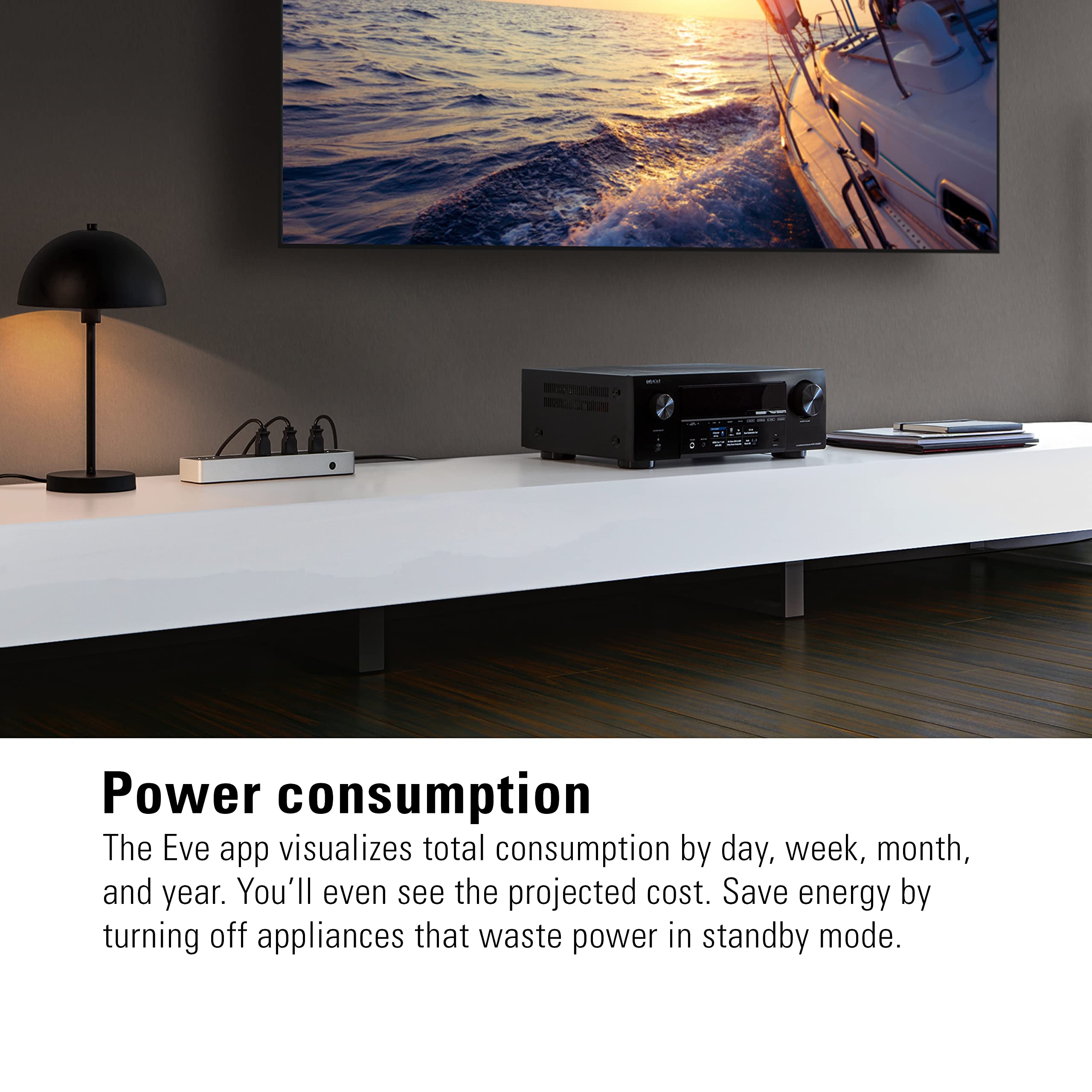 Eve Energy Strip - Apple HomeKit Smart Home Triple Outlet & Power Meter with Built-in Schedules & Switches