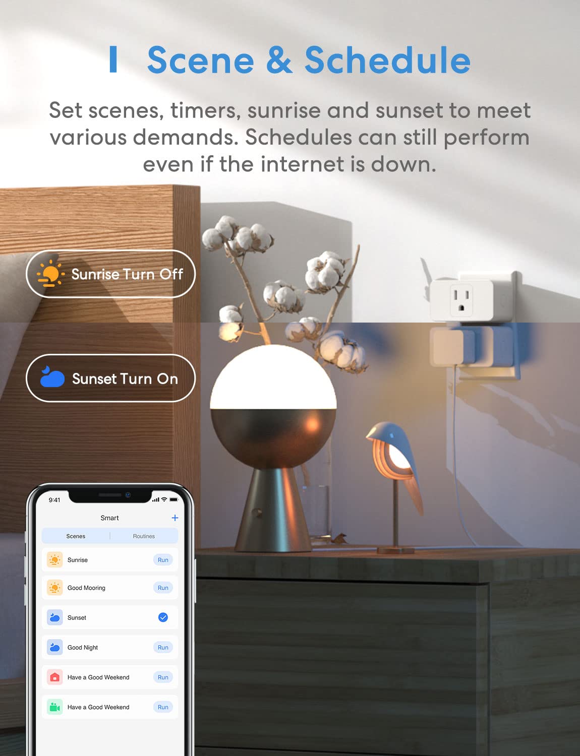 Meross Smart Plug Mini, 15A & Reliable Wi-Fi, Support Apple HomeKit, Siri, Alexa, Echo, Google Assistant and Nest Hub, App Control, Timer, No Hub Needed, 2.4G WiFi Only, 3 Pack