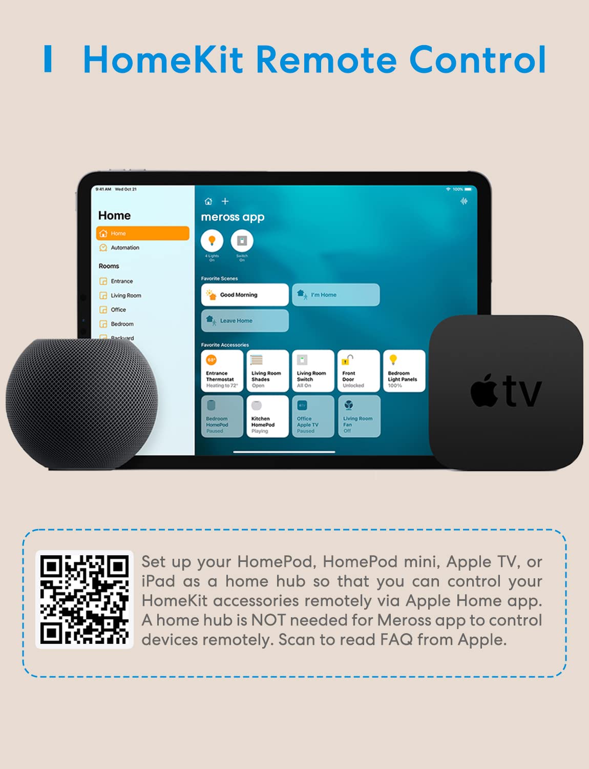 Meross Smart Plug Mini, 15A & Reliable Wi-Fi, Support Apple HomeKit, Siri, Alexa, Echo, Google Assistant and Nest Hub, App Control, Timer, No Hub Needed, 2.4G WiFi Only, 3 Pack