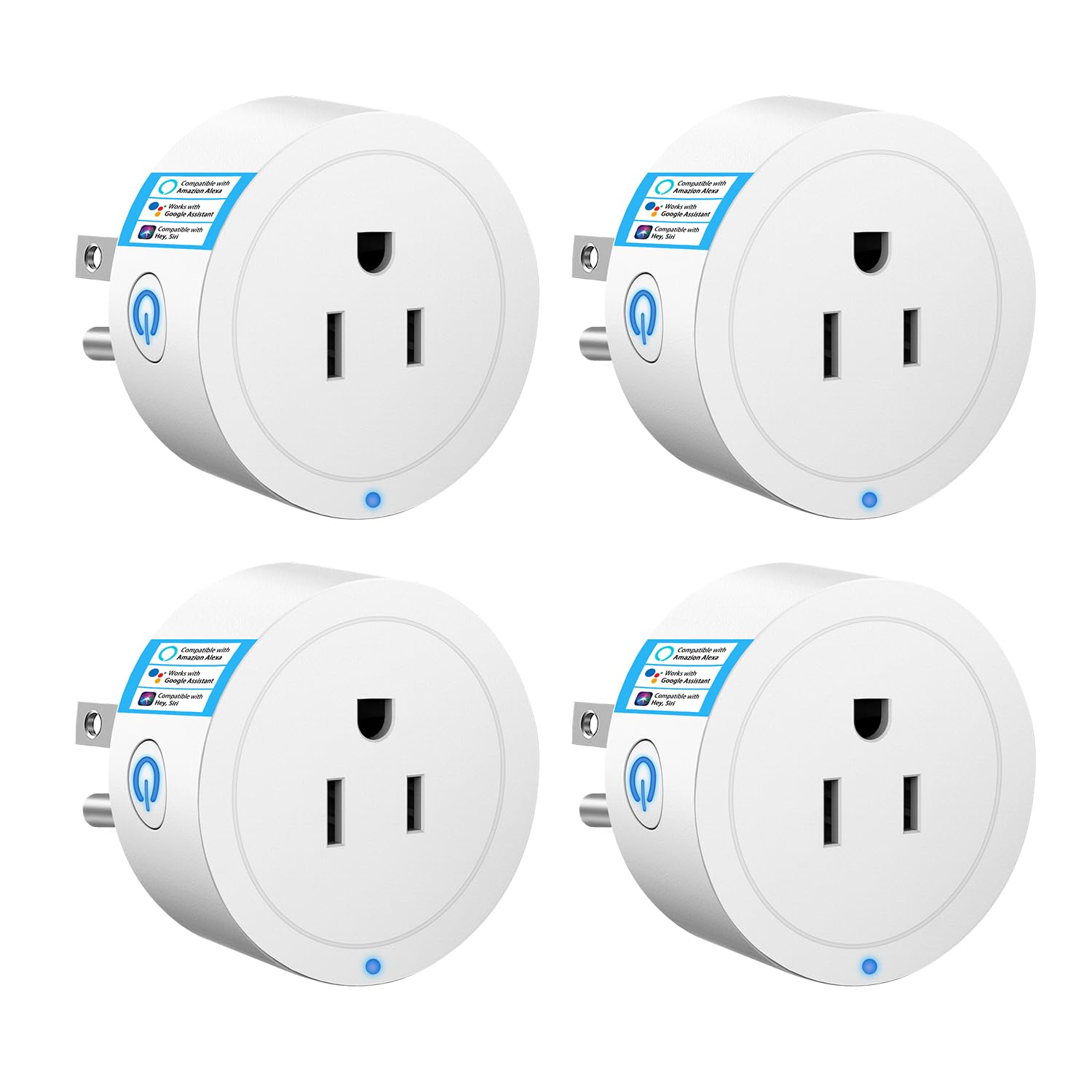 Smart Plug 4Pack, WiFi Plugs Compatible with Alexa & Google Assistant, Smart Outlet with Timer Schedule, WiFi Socket for Home, No Hub Required, FCC Certified, 2.4G WiFi Only