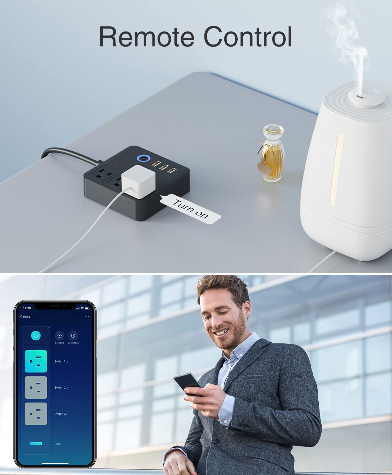 Smart Plug Power Strip, WISEBOT USB Surge Protector with 3 Individually Controlled Smart Outlets and 3 USB Ports, Works with Alexa Google Home, WiFi Timer Plug Extender for Travel, UL, 2.4G WiFi Only