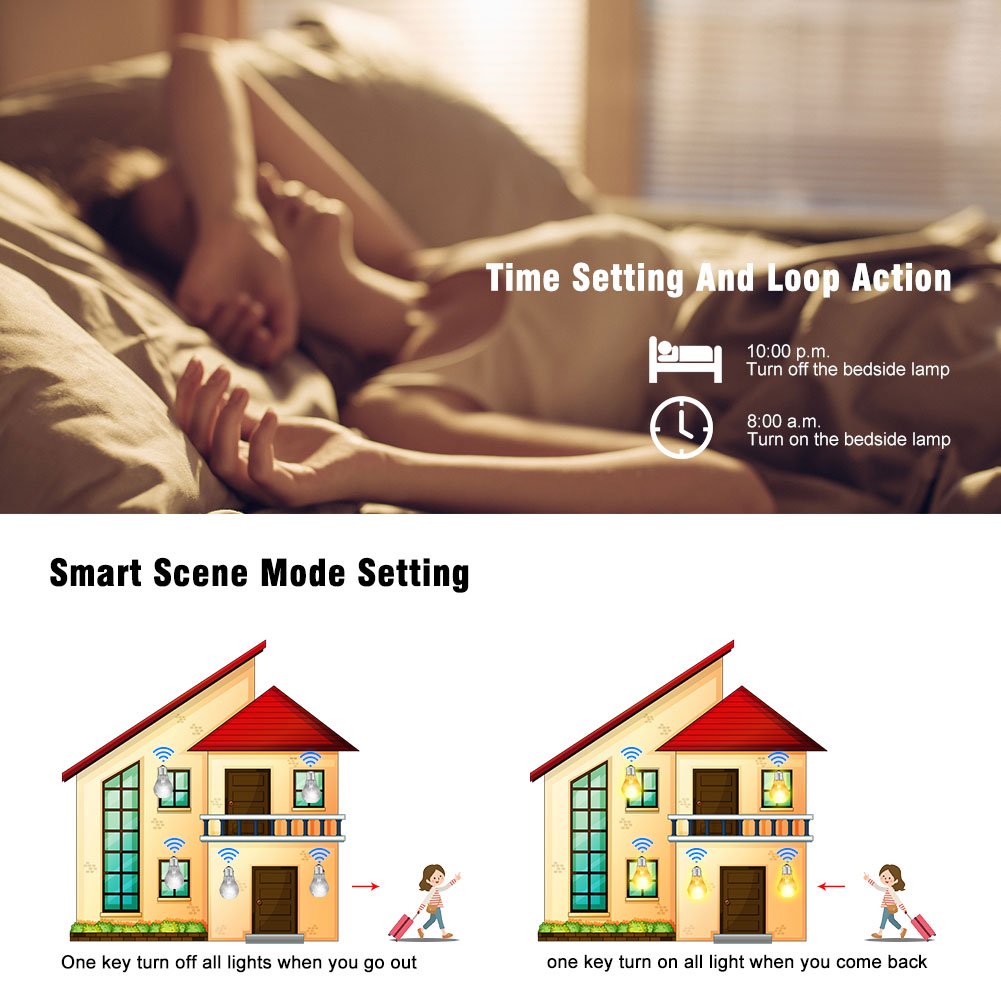 Wifi Switch, Tuya Smart Relay Wireless Remote Control Light Switch Voice Control Outlet Timer Work with Alexa and Google Assistant 90-250V One Channel, 3 Pack