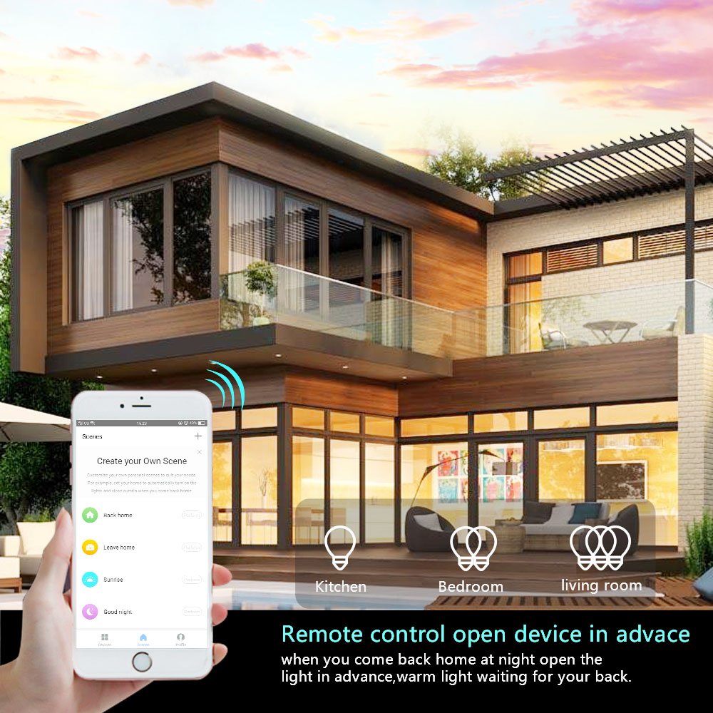 Smart WiFi Wall Outlet Plug, WiFi Wall Socket Duplex Receptacle, 15 Amp with 2 Independent Control, Compatible with Amazon Alexa and Google Home