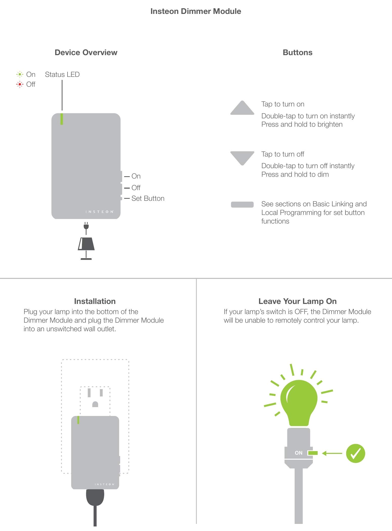 Insteon Smart Lamp Dimmer Plug-in Module, 2-Pin, 2457D2 Hub Required for Voice Control with Alexa & Google Assistant