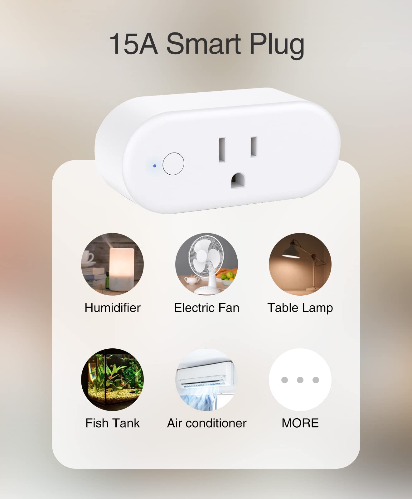 GHome Smart HomeKit Smart Plug, 15A Mini Plug Works with HomeKit and Homepod, Wi-Fi Outlet Socket Remote Control with Schedule Timer Function, Only for 2.4GHz Network, No Hub Required (2 Pack), White