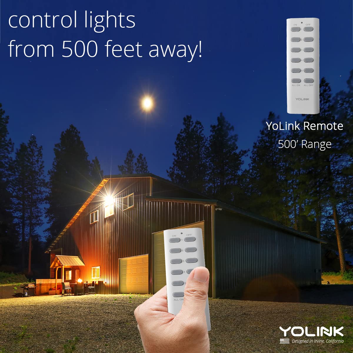 YoLink Remote, 500 Feet World's Longest Range Smart Remote Controller One Button Plugs Switches Outlets Grouping and Controlling, LoRa Enabled Smart Home Automation Device
