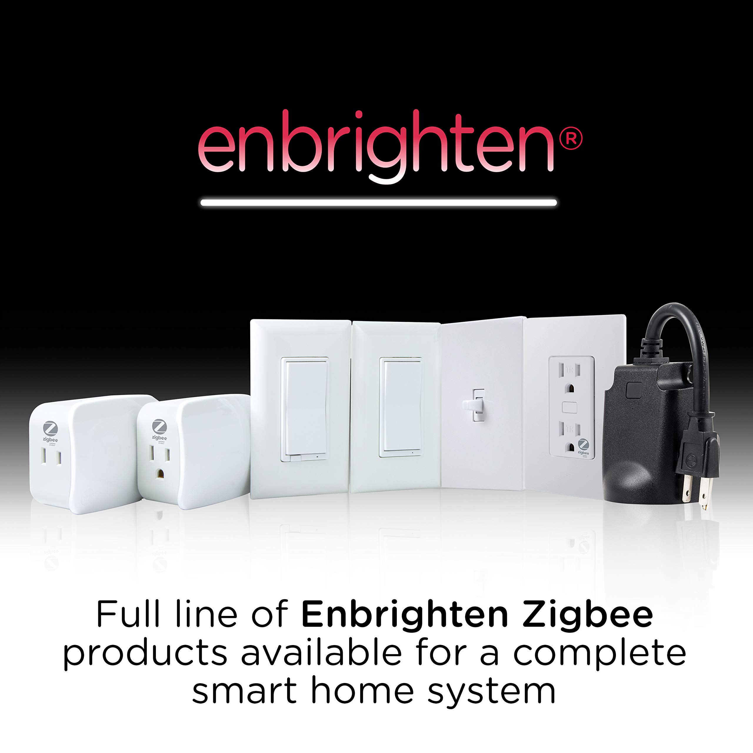 Enbrighten Zigbee Dimmer, Dual Outlet Control Plug-In, Pairs Directly with Echo 4th Gen/Echo Show 10 (All)/Echo Studio/Echo Plus (All)/Eero Pro 6, White, 43096