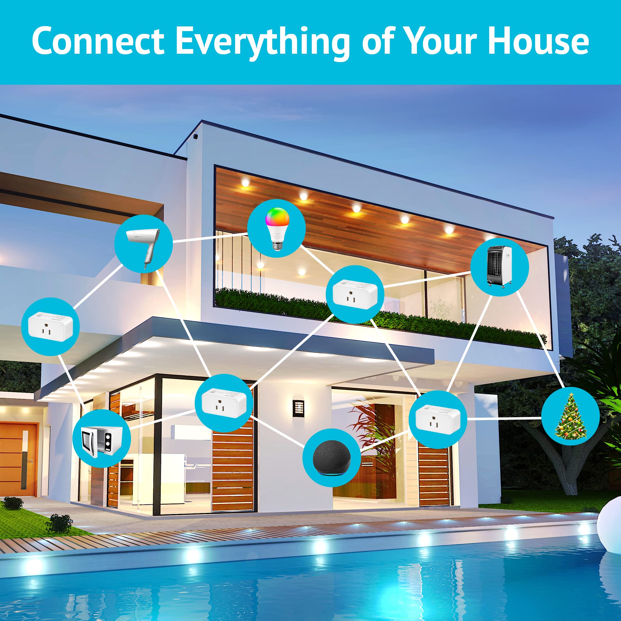 LaView Smart Plug, Smart Outlet Compatible with Alexa, Tuya/BLE Module, Laview App Control Remotely with No Hub Required, Scheduling, ETL, FCC/IC Certified
