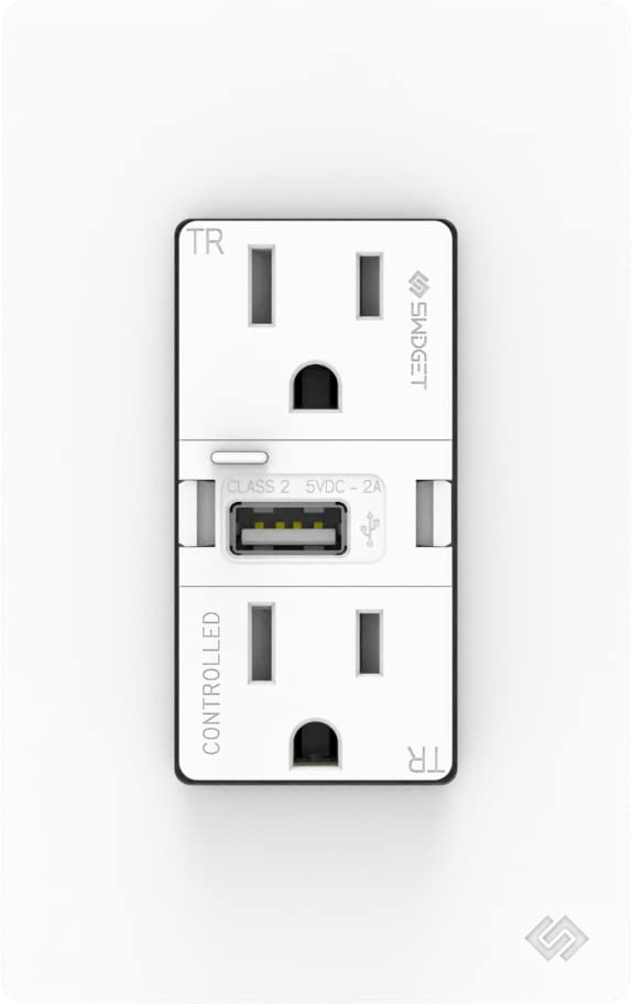 Swidget Customizable Outlet - Add a Wi-Fi or Z-Wave Insert to make it a smart outlet, smart plug, Wi-Fi Plug, Z-Wave Plug. Compatible with Alexa, Google Assistant, IFTTT. 15Amp, Tamper Resistant, ETL