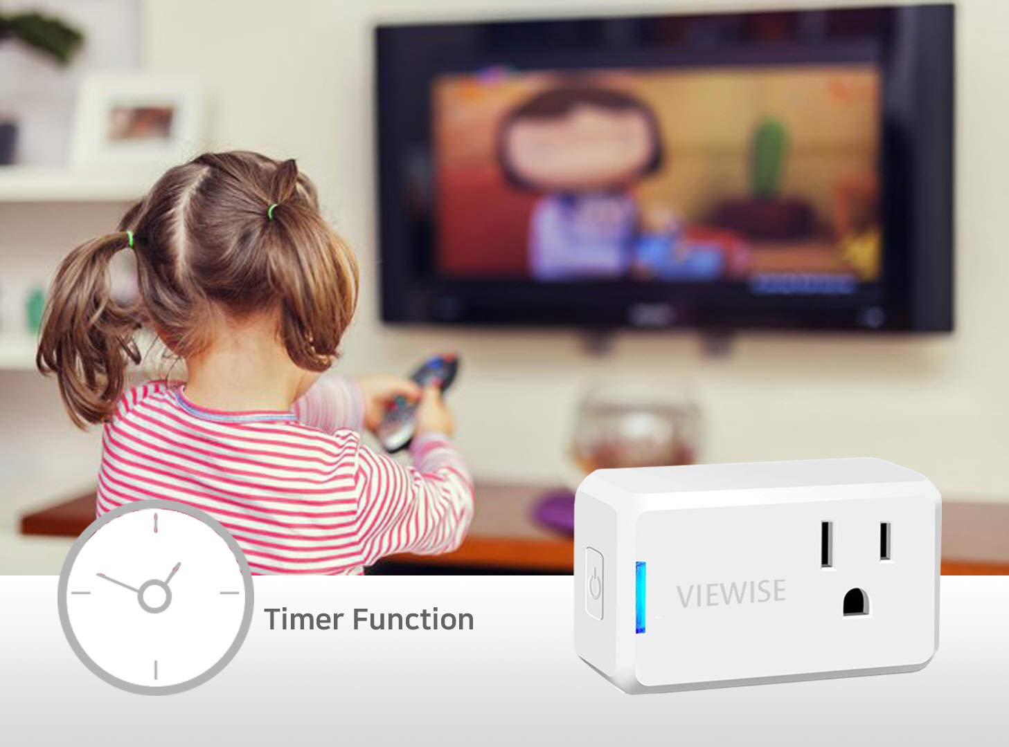 VIEWISE Smart Plug Mini, Wi-Fi Switch Outlet Socket, No Hub Required, Works with Alexa, Control Your Devices from Anywhere, Mini Size, Amazon Echo Voice Control (1 Pack)