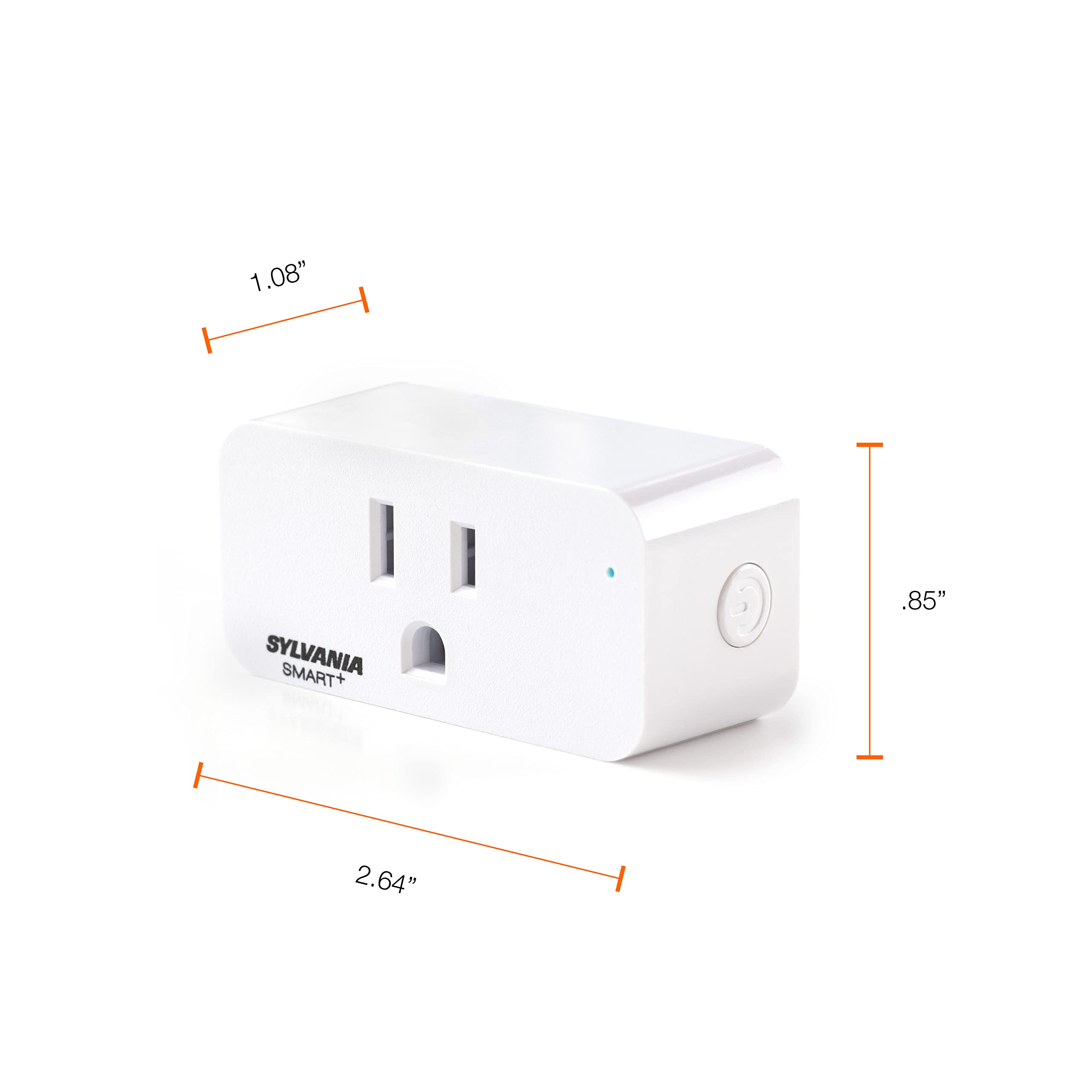 SYLVANIA Wifi Smart Plug, Voice Control, Compatible with Alexa and Google Home, Timer, On/Off, White - 4 Pack (75703)