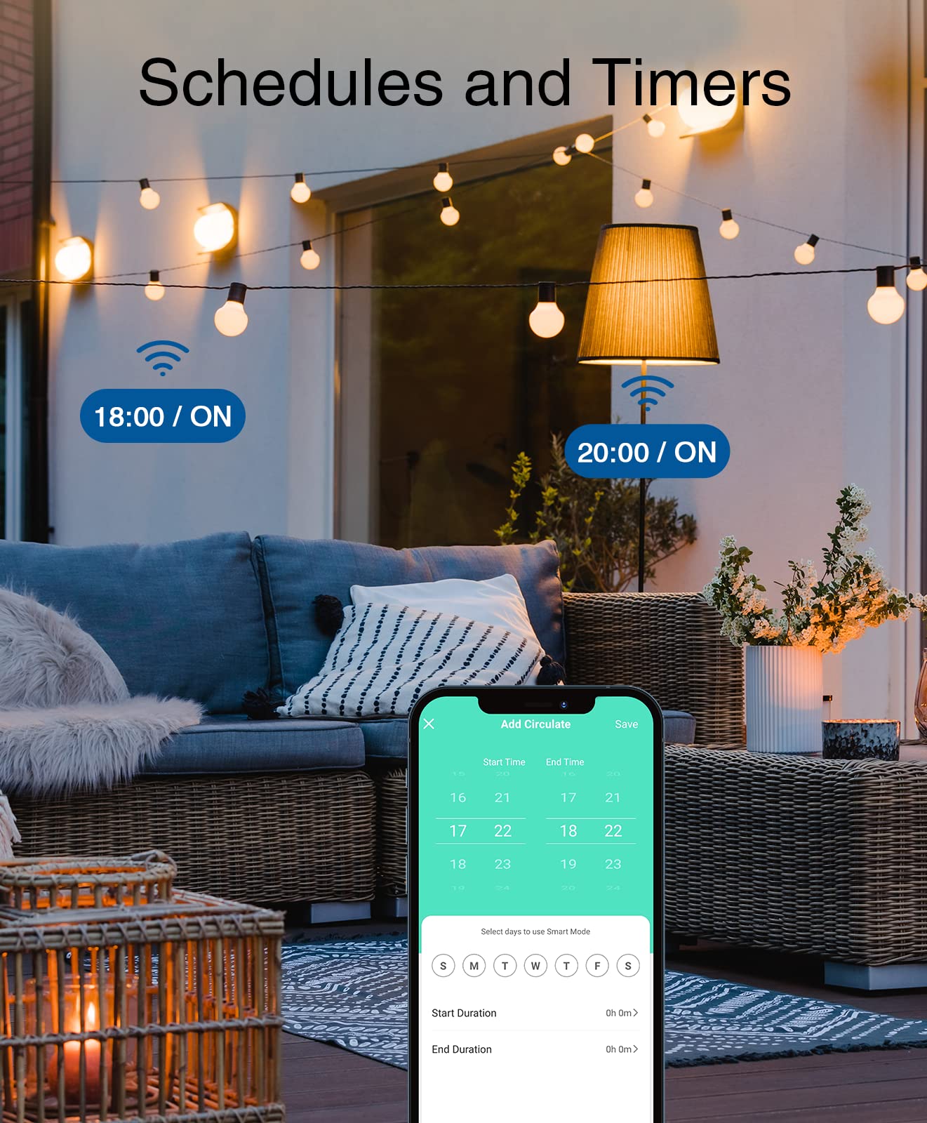 OHMAX Outdoor Smart Plug, Wi-Fi Outlet Timer Works with Alexa Google Assistant, IPX4 Weatherproof, App Control, Smart Home Plug for String Lights Christmas Decor, FCC, 2.4GHz Wi-Fi Only, 15A/1800W