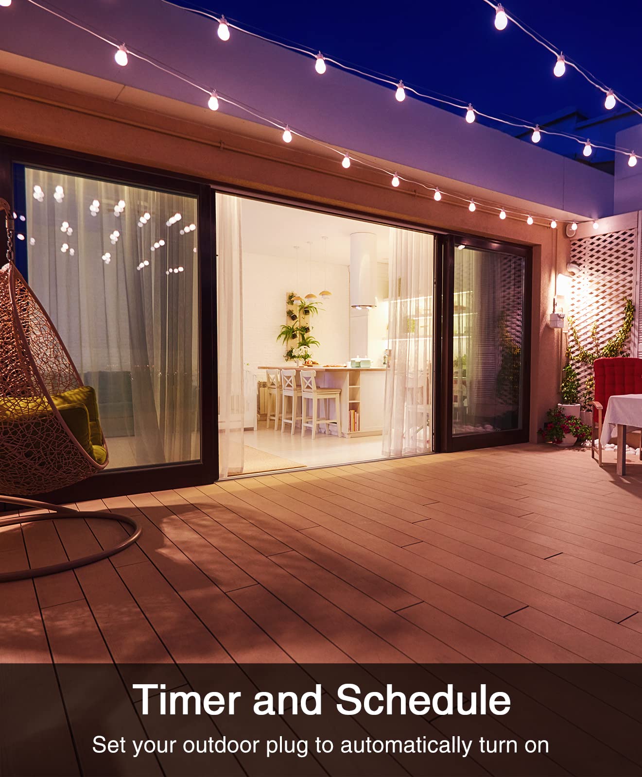GHome Smart Outdoor Plug Dimmer, WiFi Outlet Timer Works with Alexa Google Assistant, IPX4 Weatherproof Plug-in Dimmer for Outdoor String Lights Decorations, No Hub Required, 2.4GHz WiFi Only