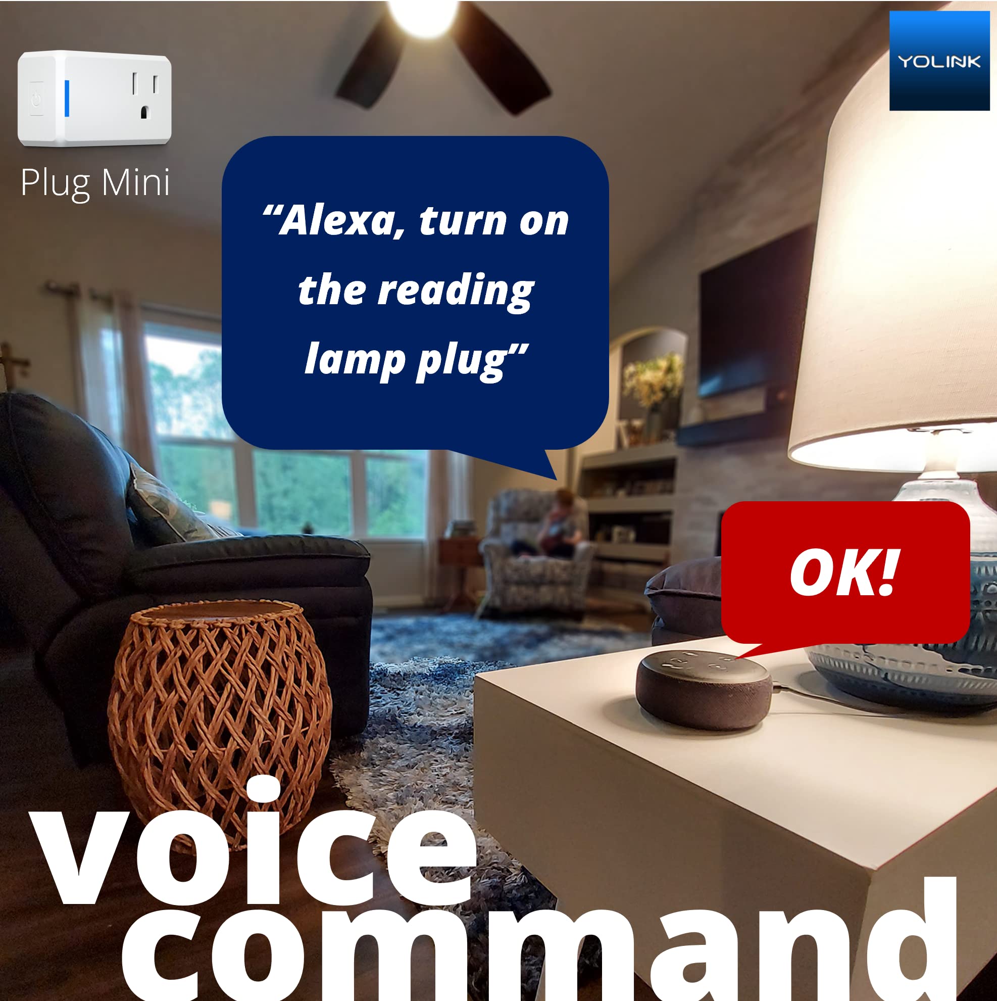 Smart Plug, LoRa enabled YoLink Plug Smart Home Mini Outlet Compatible with Alexa & Google Assistant, Remote Control Home Appliances from Anywhere, ETL Certified, YoLink Hub Required (Plug Mini)