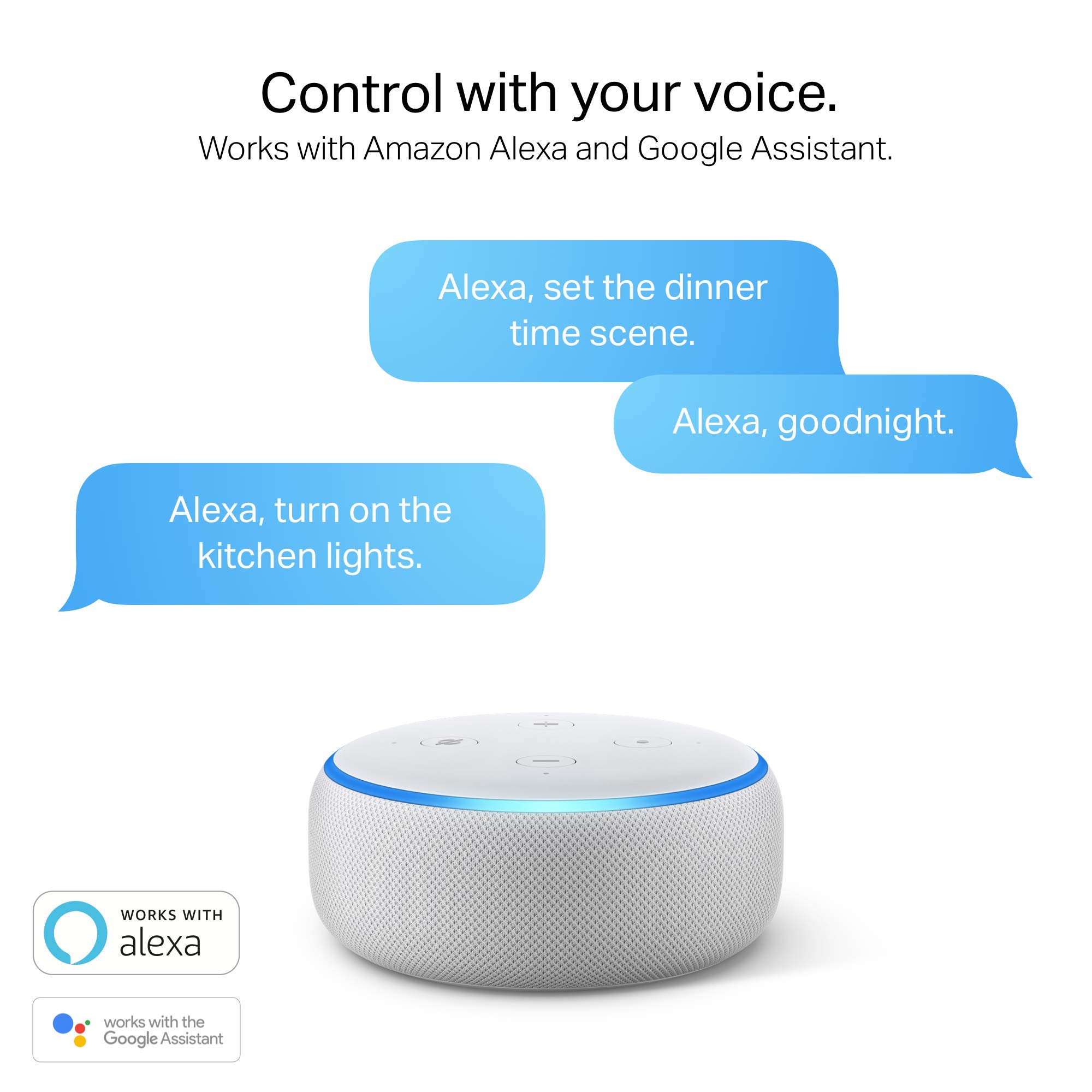 Kasa Smart (HS100 KIT) Plug by TP-Link, Smart Home Wi-Fi Outlet Works with Alexa, Echo, Google Home & IFTTT, No Hub Required, Remote Control, 15 Amp, UL Certified, 2-Pack ( Packaging May Vary )