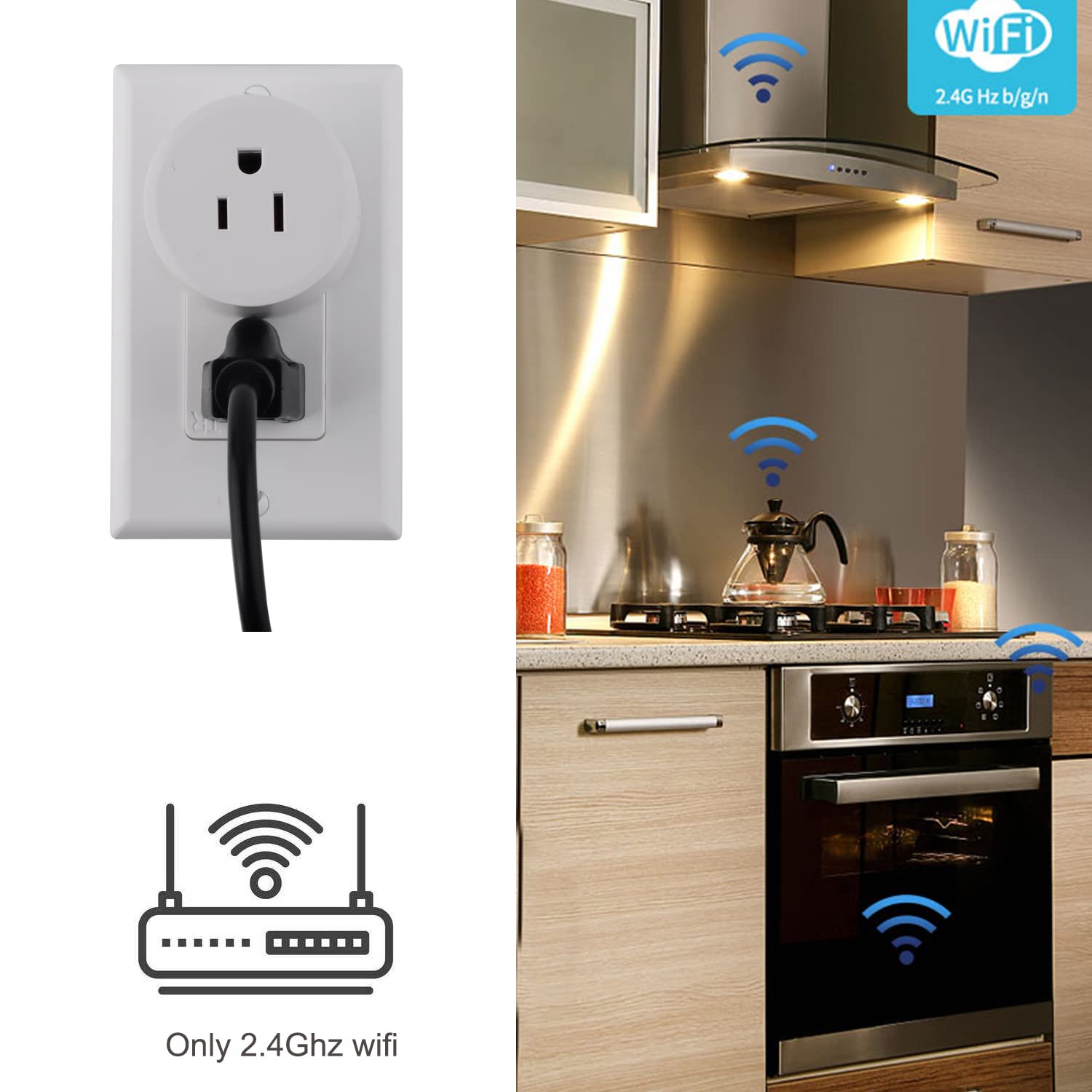 Sparkleiot Mini WiFi Smart Plug Outlet Voice Remtoe Control with Alexa Works with Google Assistant IFTTT, Tuya Smart APP Timer ,No Hub Required