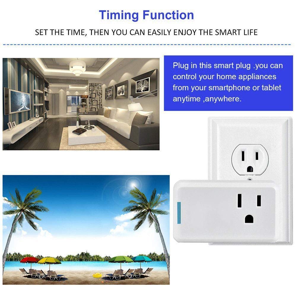 WiFi Smart Plug cETL Listed FCC Certified, Wi-Fi Outlet Compatible with Alexa, Echo and Google Home &IFTTT, No Hub Required, Remote Control,
