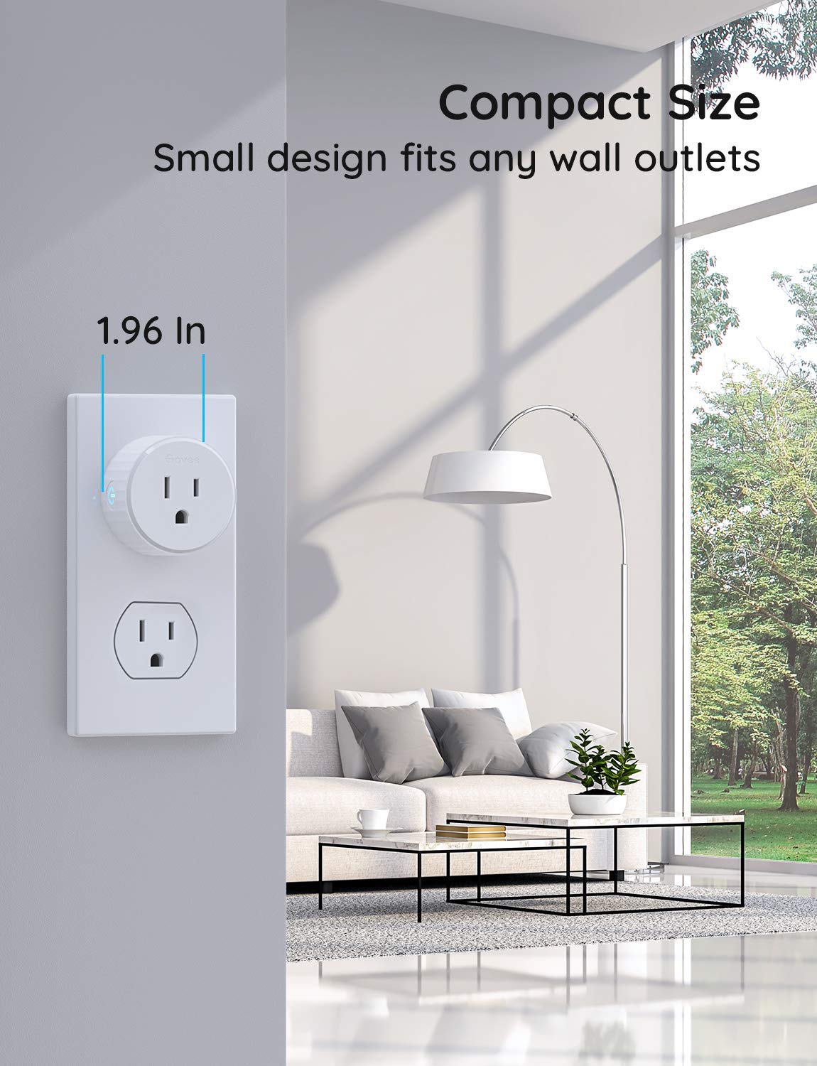 Govee Smart Plug, WiFi Bluetooth Outlets 2 Pack Work with Alexa and Google Assistant Bundle with Govee Smart Plug, WiFi Plugs Work with Alexa & Google Assistant, Smart Outlet with Timer & Group