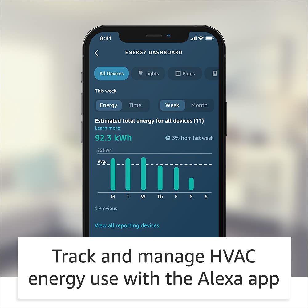 Amazon Smart Thermostat – ENERGY STAR certified, DIY install, Works with Alexa – C-wire required