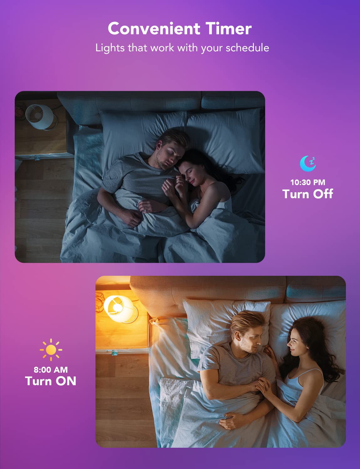 Govee Smart Light Bulbs, WiFi & Bluetooth LED Light Bulbs, RGBWW Color Changing Light Bulbs, 54 Dynamic Scenes, Music Sync, 16 Million DIY Colors Dimmable, Work with Alexa & Google Assistant, 2 Pack