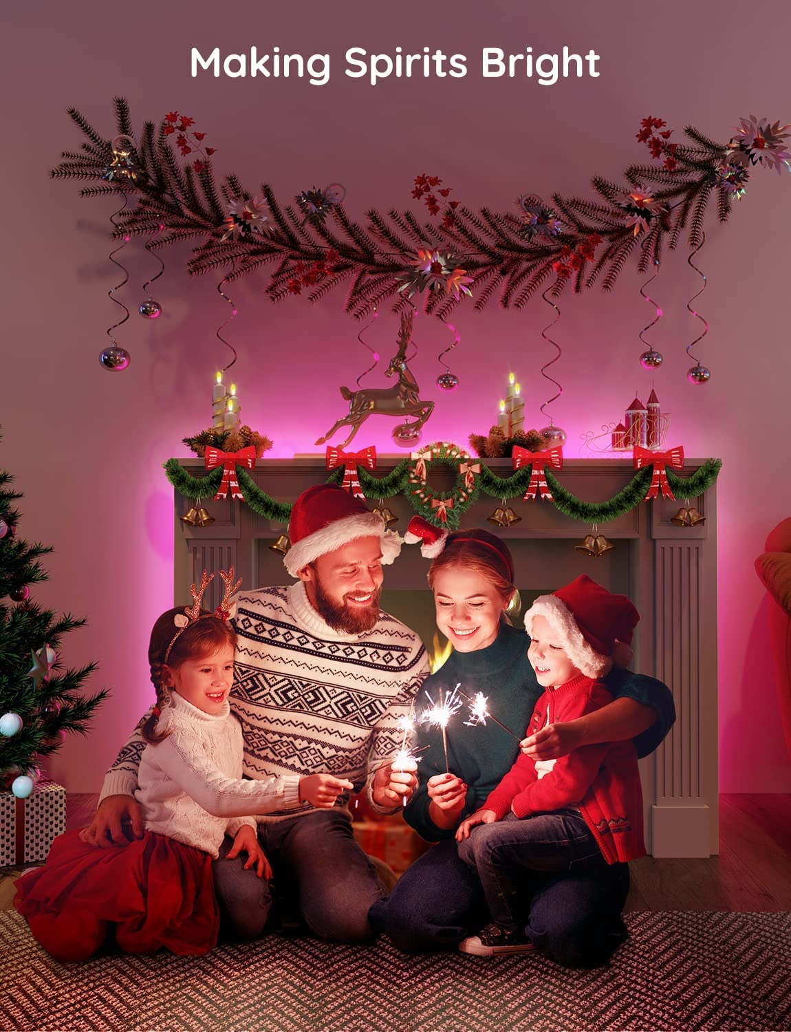 Govee Smart WiFi LED Strip Lights , 50ft RGB LED Lights Work with Alexa and Google Assistant, Color Changing Light Strip, Music Sync, App Controlled LED Lights for Bedroom and Gaming, Easy to Install