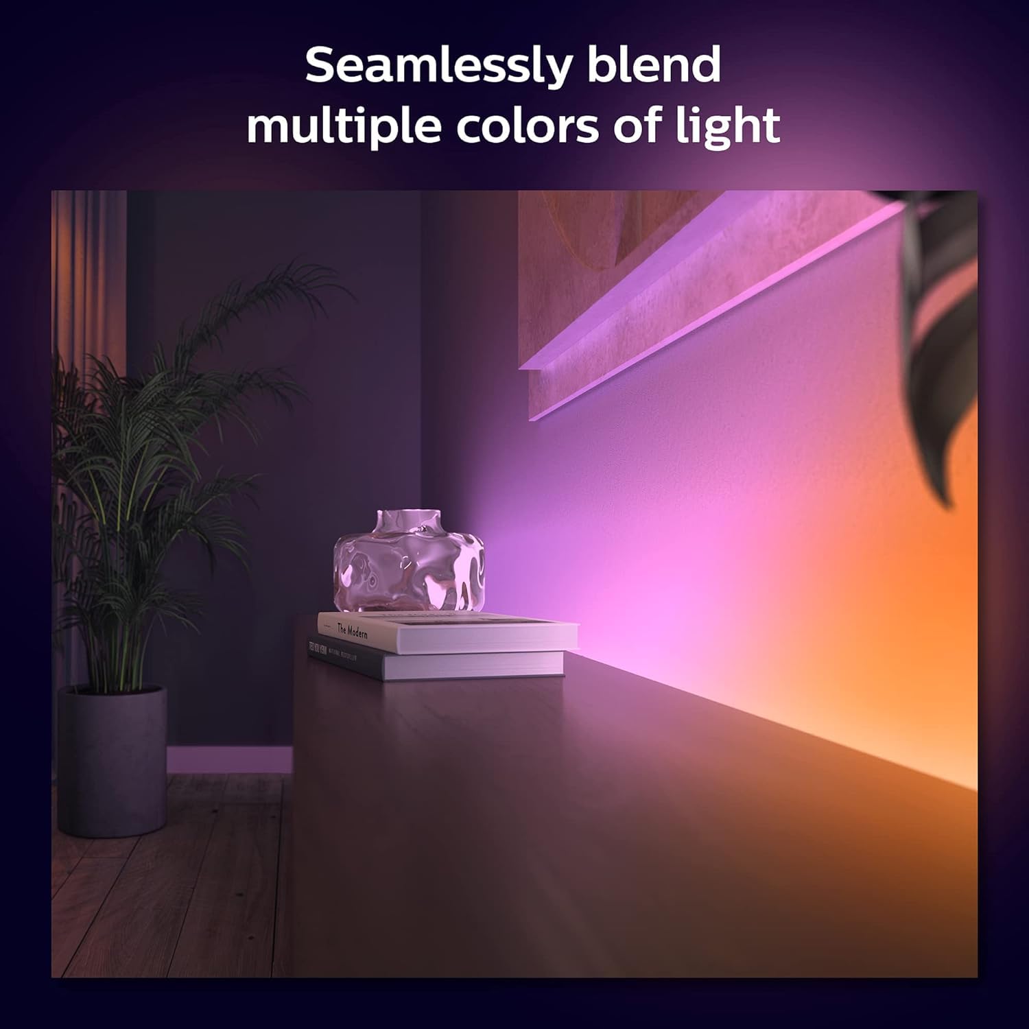 Philips Hue Gradient Ambiance Lightstrip (2m/6ft Base Kit with Plug), Flowing Multicolor Effect, Works with Amazon Alexa, Apple Homekit and Google Assistant, Bluetooth Compatible