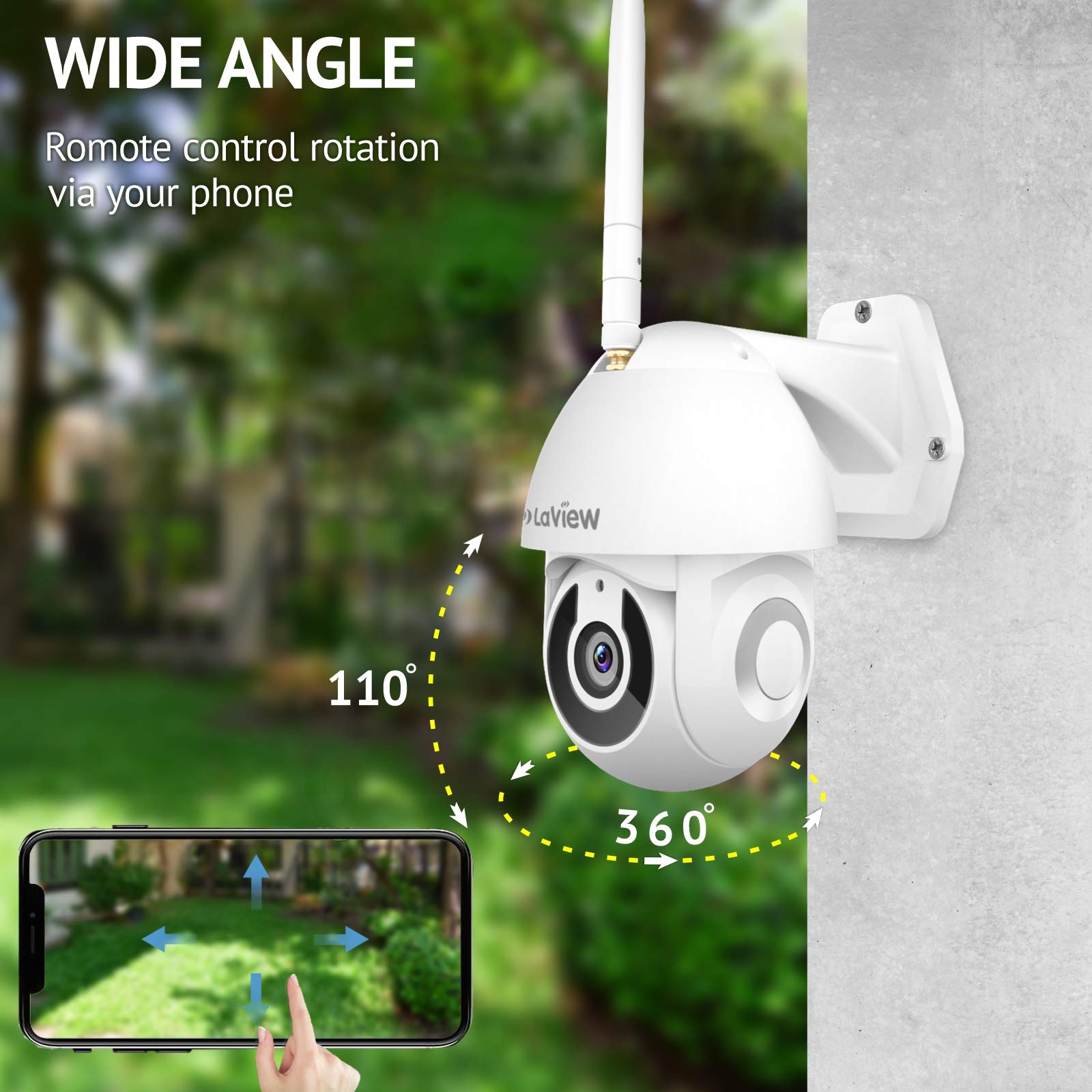 4MP Security Camera Outdoor Wired Starlight Color Night Vision, LaView 2K Cameras for Home Security AI Human Detection & Auto Tracking, IP65 Outdoor Camera 2-Way Audio, US Cloud, Compatible with Alexa