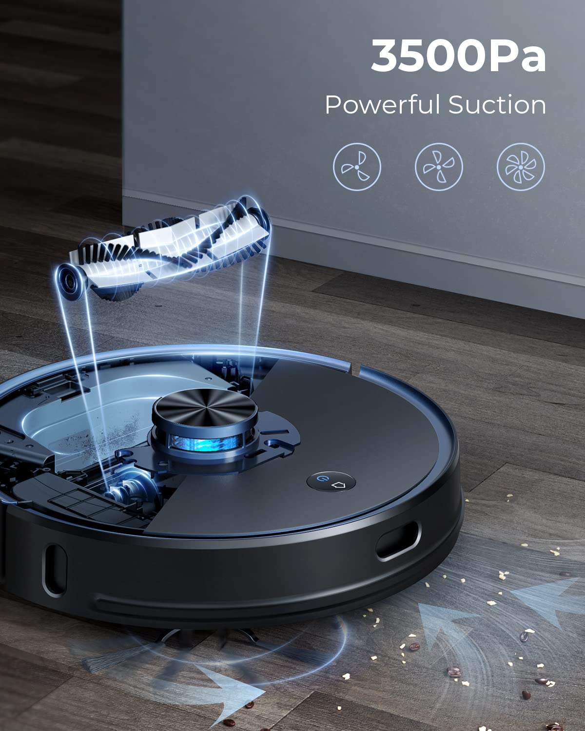 Laresar Robot Vacuum and Mop with Auto Dirt Disposal, Max 3500pa Suction, App Control, Editable Map, Lidar Navigation Smart Mapping, Works with Alexa, L6 Pro Robot Vacuum Cleaner Ideal for Pet Hair