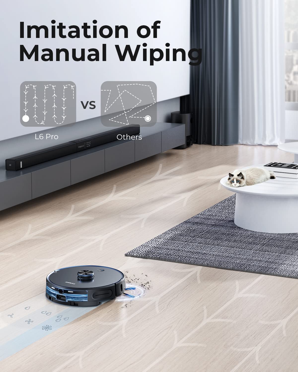 Laresar Robot Vacuum and Mop with Auto Dirt Disposal, Max 3500pa Suction, App Control, Editable Map, Lidar Navigation Smart Mapping, Works with Alexa, L6 Pro Robot Vacuum Cleaner Ideal for Pet Hair