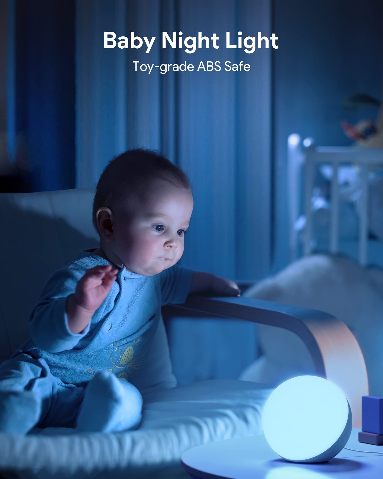 Hifree Touch Night Light, RGB Color Changing Small Table Lamp for Bedroom, Dimmable Bedside Lamp for Kids, LED Touch Control Warm & White Nightstand Lamp with Memory Function