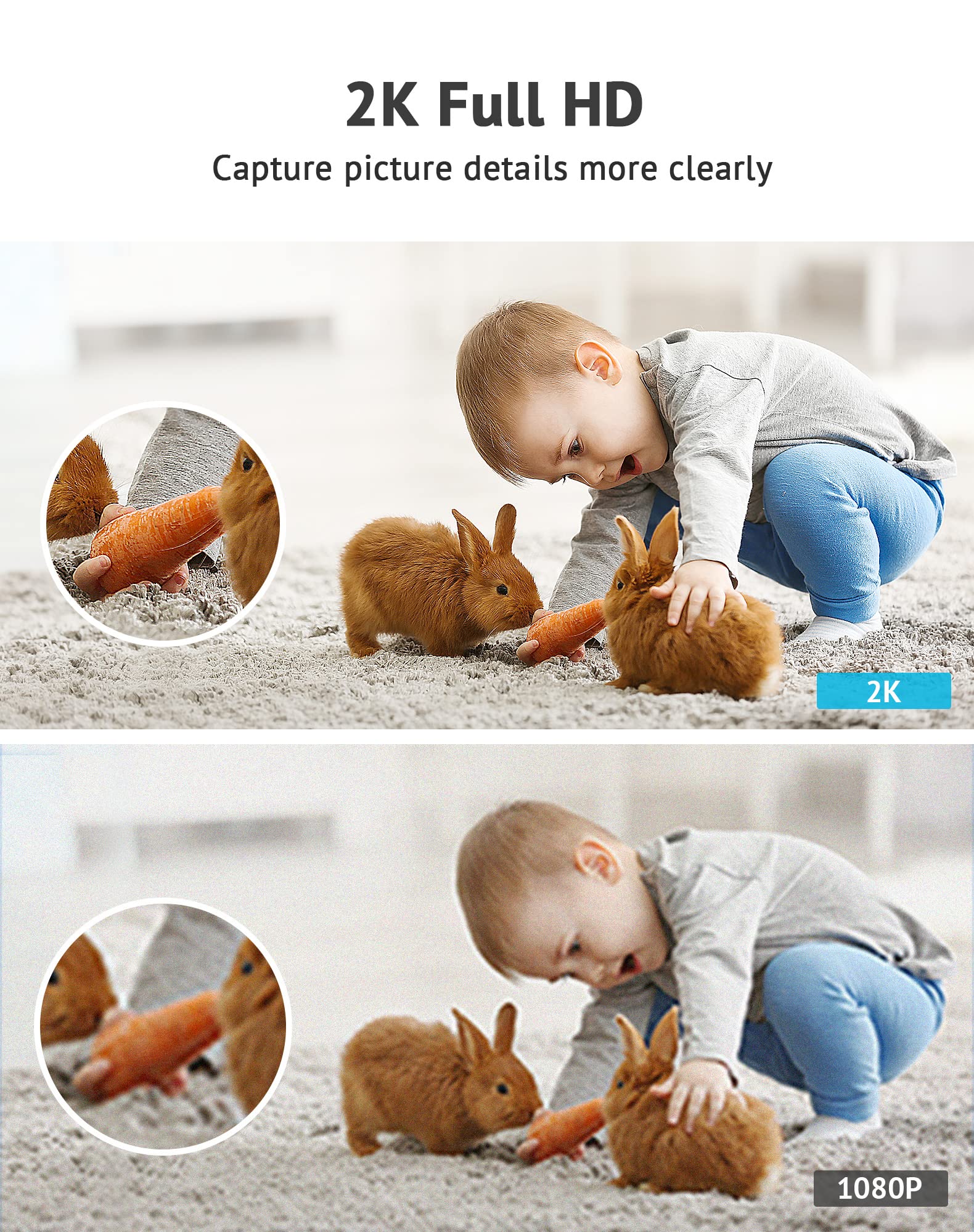 LaView 3MP Cameras for Home Security,2K Indoor Security Camera for Baby/Elder/Pet with Clear Night Vision,24/7 Live Video,Motion Detection,2 Way Audio,US Cloud/SD Card Storage,Compatible with Alexa