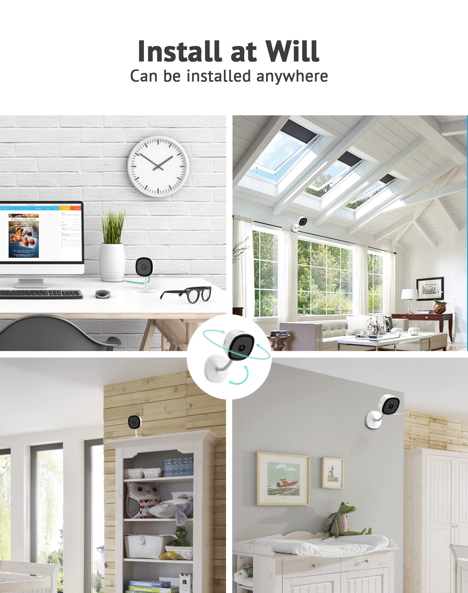 LaView 3MP Cameras for Home Security,2K Indoor Security Camera for Baby/Elder/Pet with Clear Night Vision,24/7 Live Video,Motion Detection,2 Way Audio,US Cloud/SD Card Storage,Compatible with Alexa