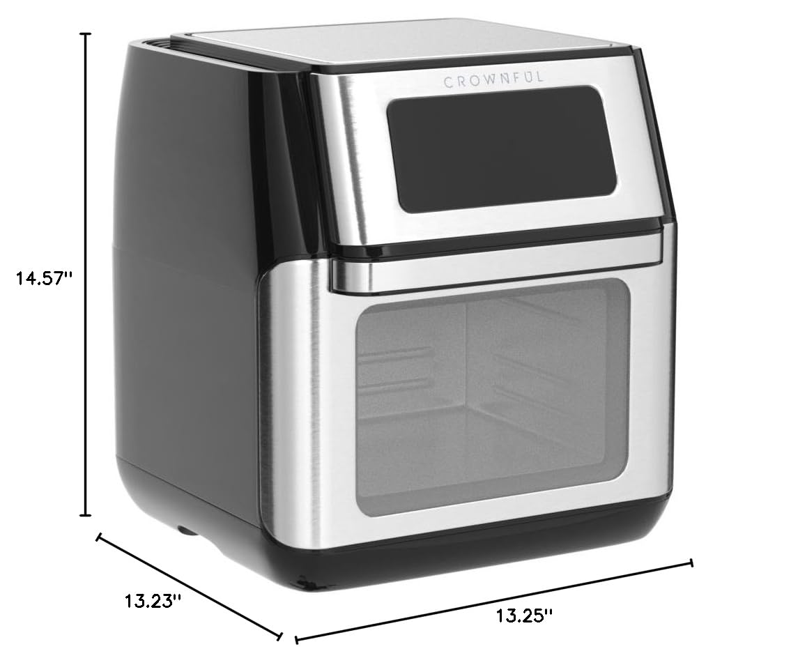 CROWNFUL Smart Air Fryer, 10.6 Quart Large WiFi Convection Toaster Oven Combo with Rotisserie & Dehydrator, Works with Alexa & Google Assistant, Accessories and Online Cookbook Included