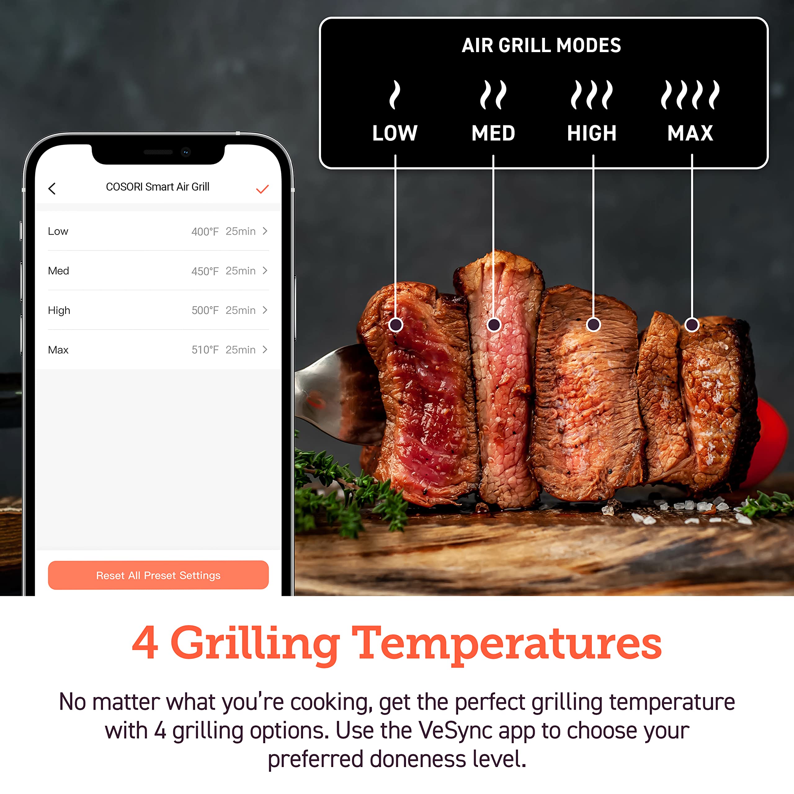 COSORI Indoor Grill & Smart XL Air Fryer Combo Aeroblaze, 8-in-1, 6QT, Grill, Broil, Roast, Bake, Crisp, Dehydrate, Preheat & Shake Remind & Keep Warm, Works with Alexa & Google Assistant, Black