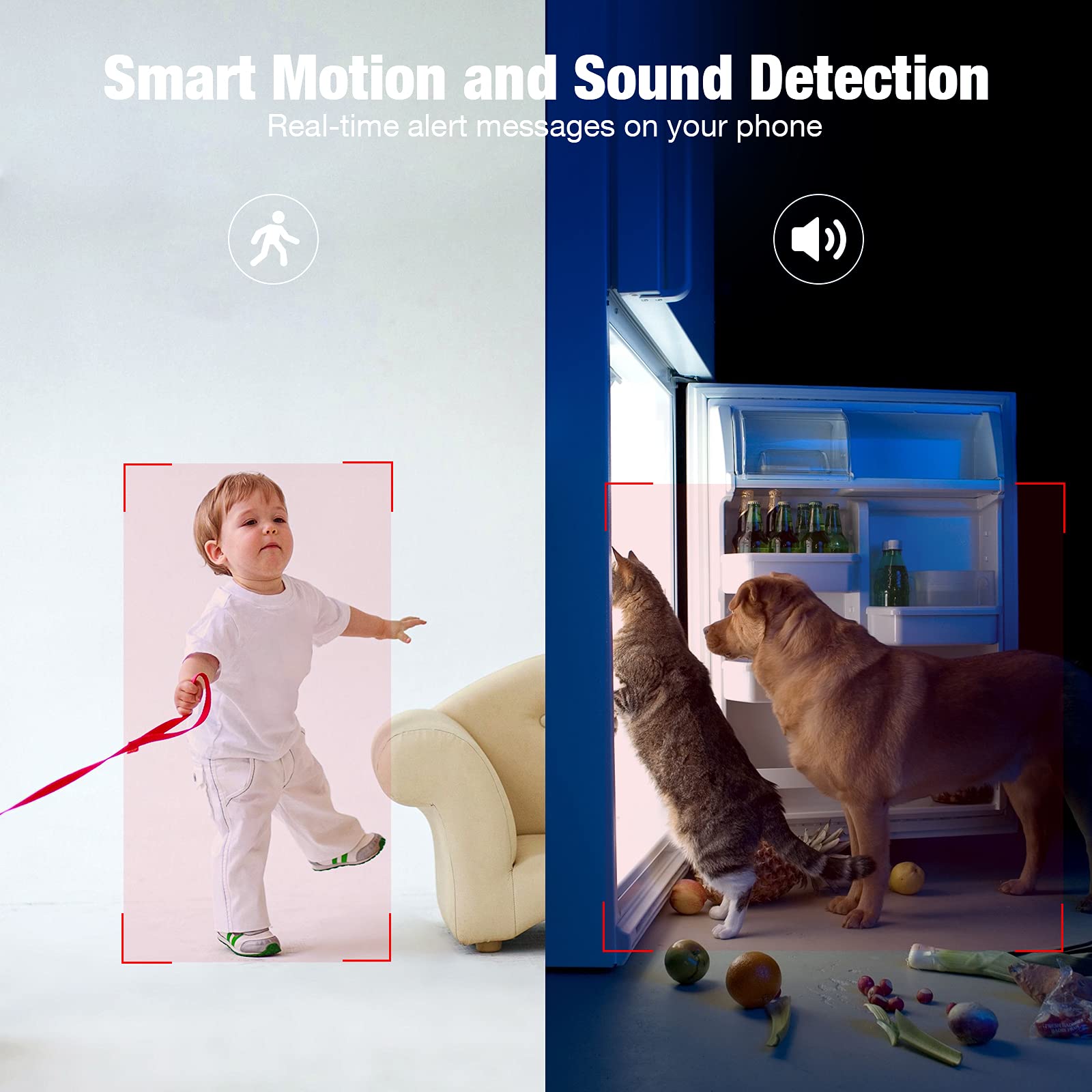 Ebitcam Pet Camera,1080P Mini Baby Monitor with Camera and Audio,Night Vision, 2-Way Audio,Motion Alarm for Home Security Camera,Watch Live Streaming Video Anywhere,Cloud Storage, (White-4pack)