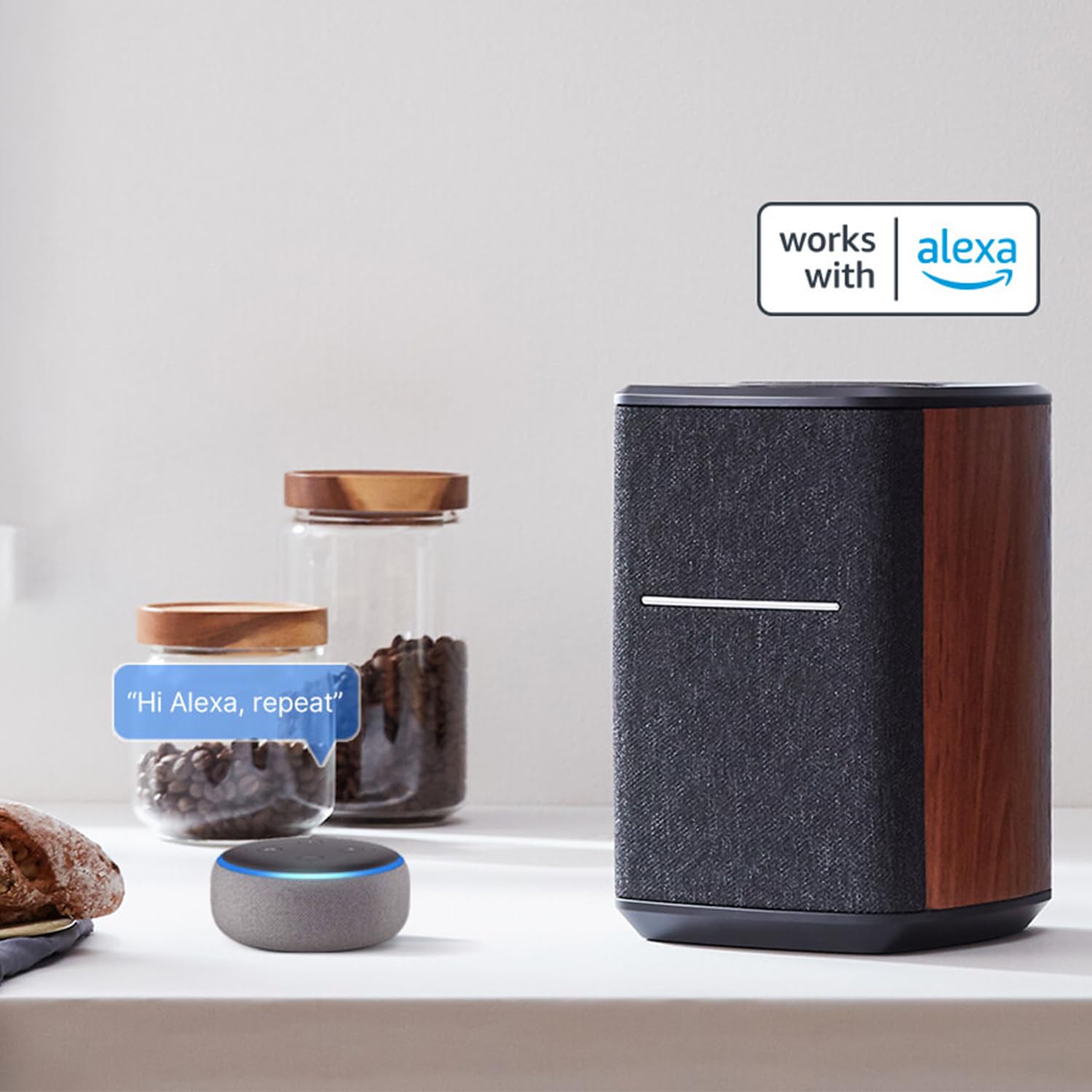 Edifier Mic-Free Smart Speaker, Works with Alexa, Supports AirPlay 2, Spotify Connect, Tidal Connect, 40W RMS Wi-Fi and Bluetooth Sound System, No Microphone, MS50A