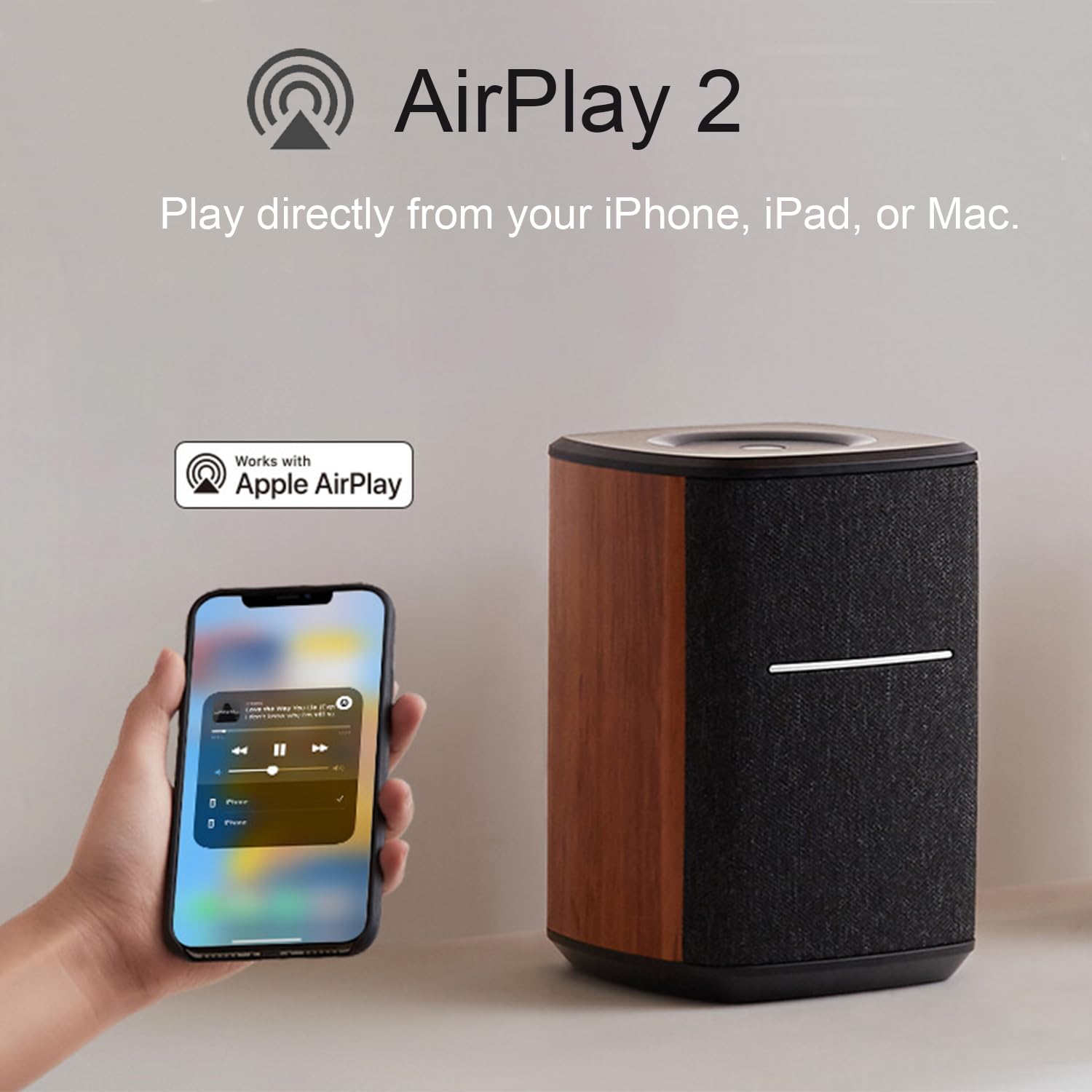 Edifier Mic-Free Smart Speaker, Works with Alexa, Supports AirPlay 2, Spotify Connect, Tidal Connect, 40W RMS Wi-Fi and Bluetooth Sound System, No Microphone, MS50A