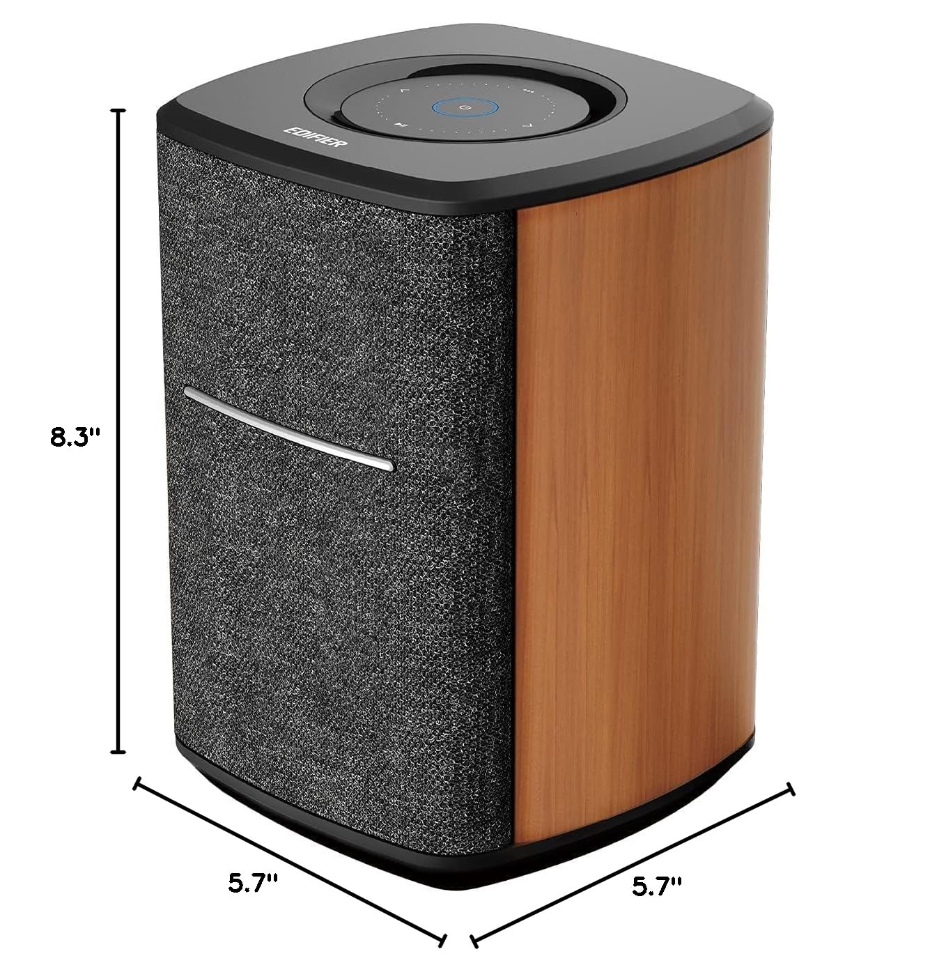 Edifier Mic-Free Smart Speaker, Works with Alexa, Supports AirPlay 2, Spotify Connect, Tidal Connect, 40W RMS Wi-Fi and Bluetooth Sound System, No Microphone, MS50A